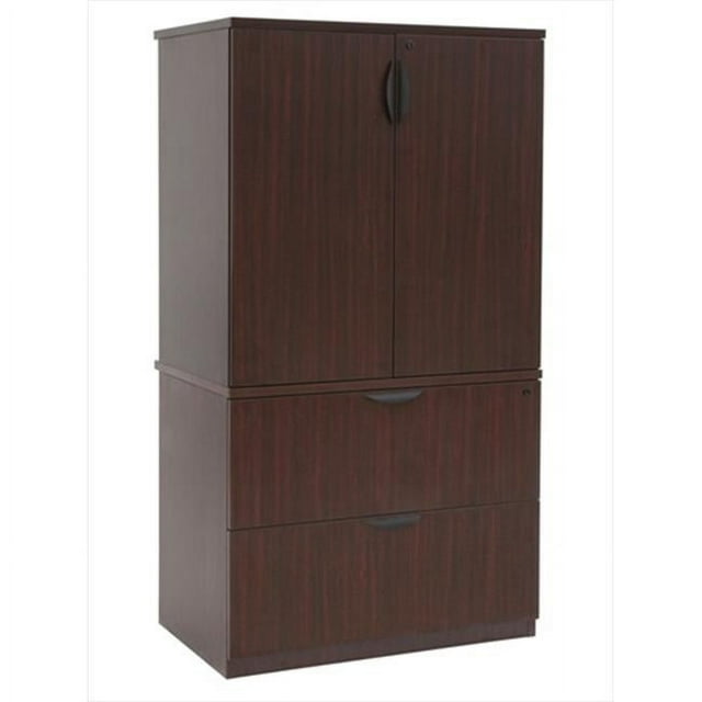Lateral File & Stackable Storage Cabinet - Mahogany - Walmart.com