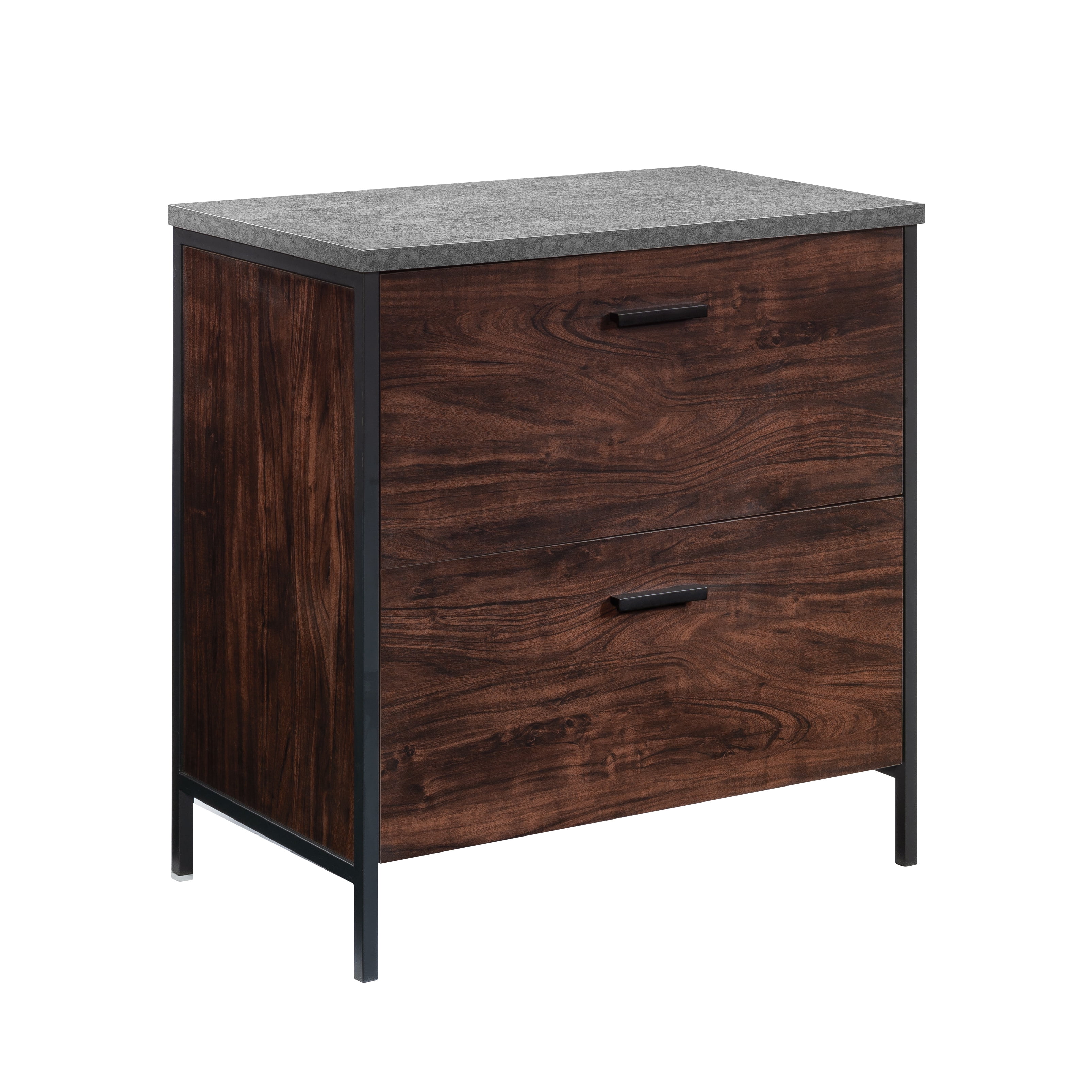 Lateral File with Full-Extension Slides, Dark Walnut finish - Walmart.com