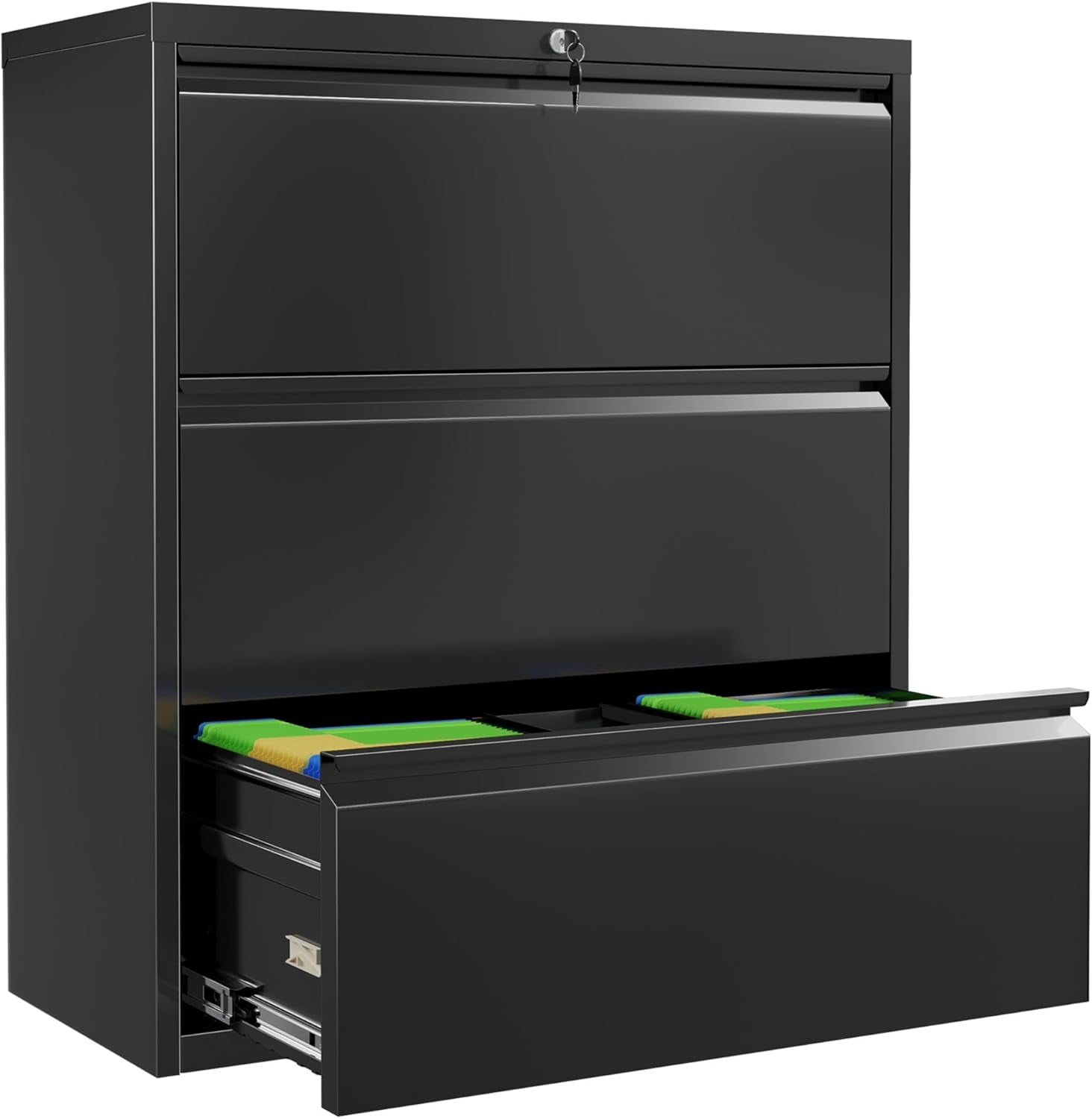 Lateral file cabinet with drawers, metal filing cabinet with lock for ...