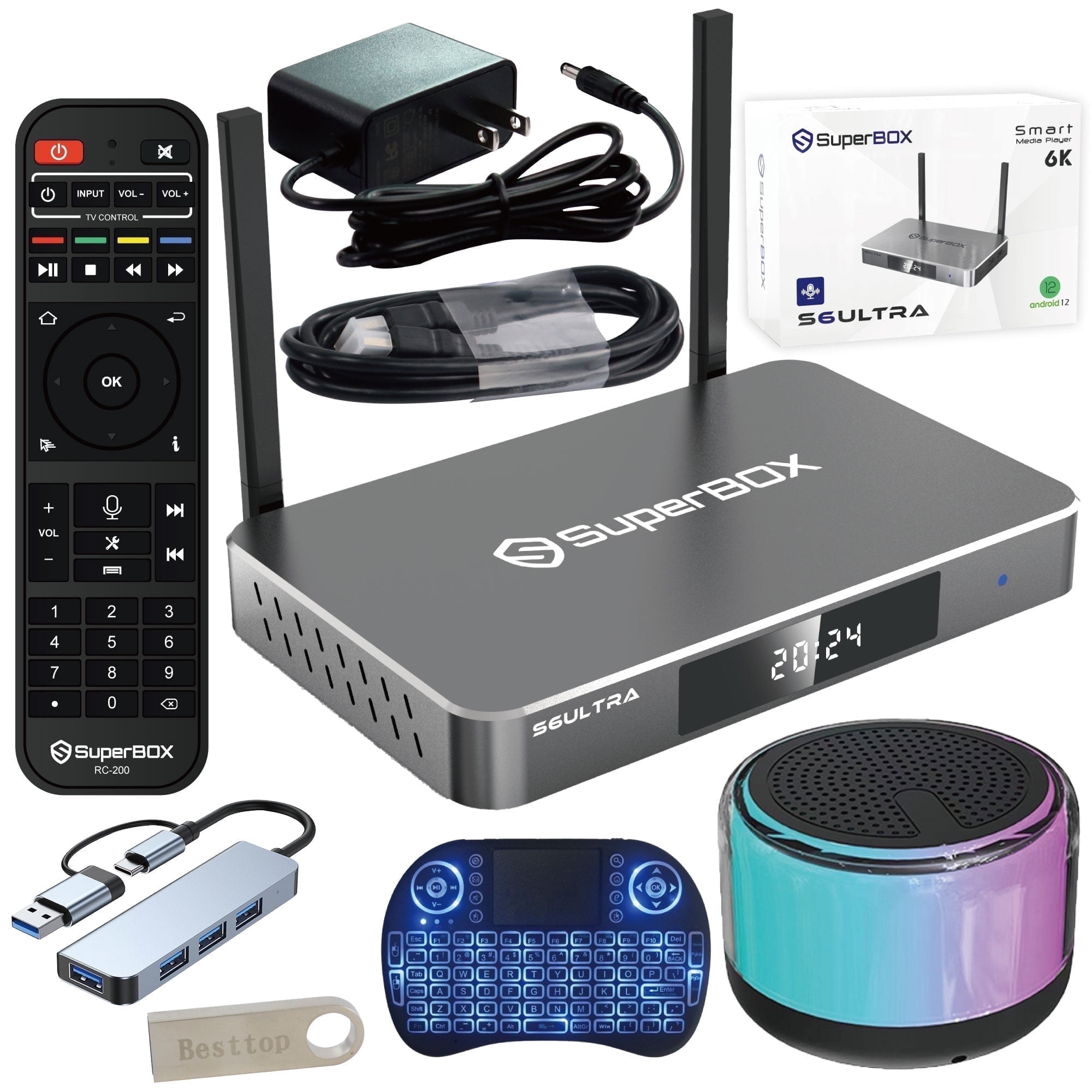 Latest 2024 S6 Ultra Super Box with 64GB USB Drive, Backlit Keyboard ...