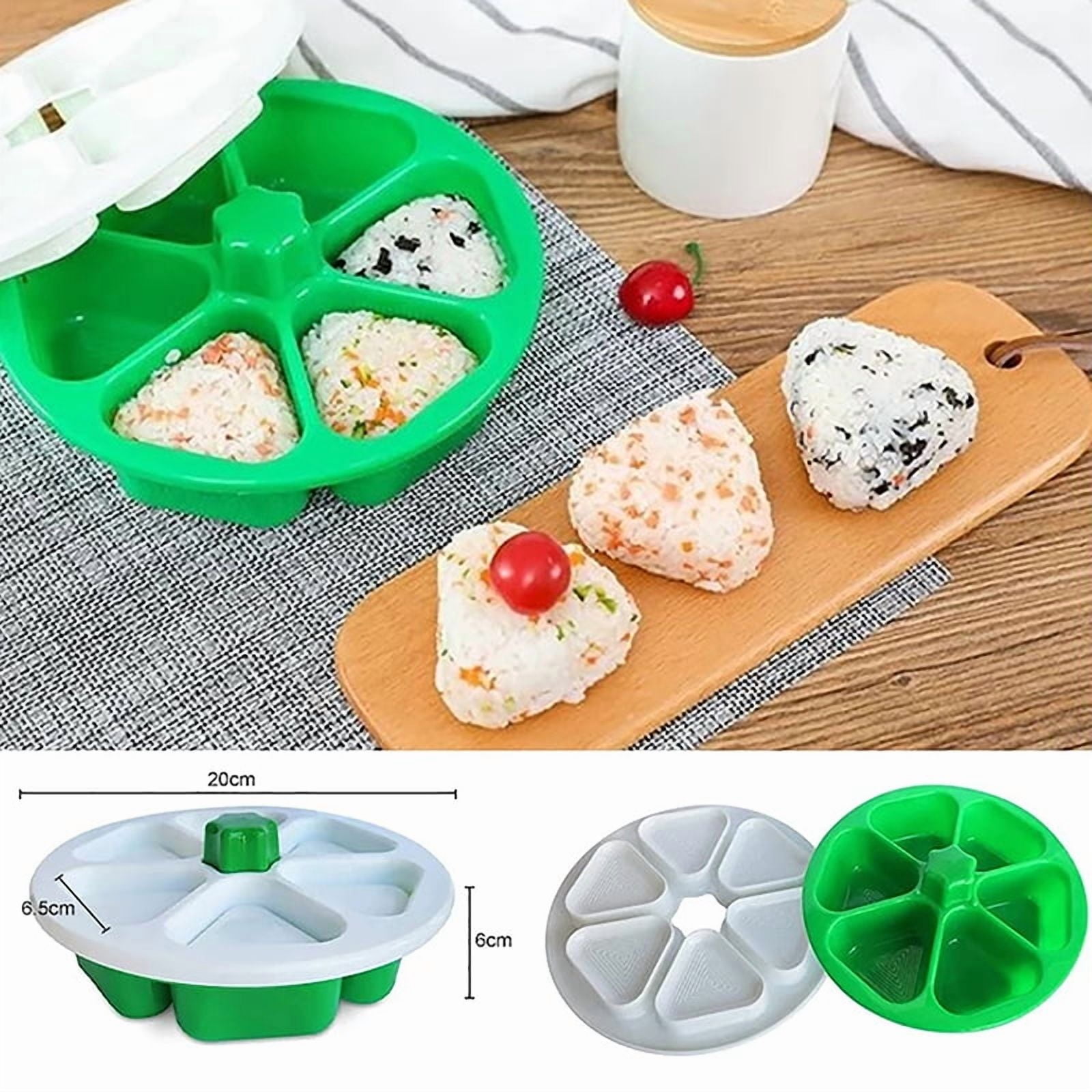 Latest 6 Compartment Rice Ball Maker Press Non-Stick DIY Plastic ...