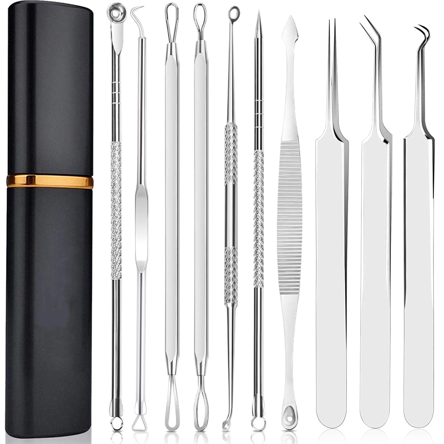 [Latest]Blackhead Remover Tool, 10 Pcs Professional Pimple Comedone ...