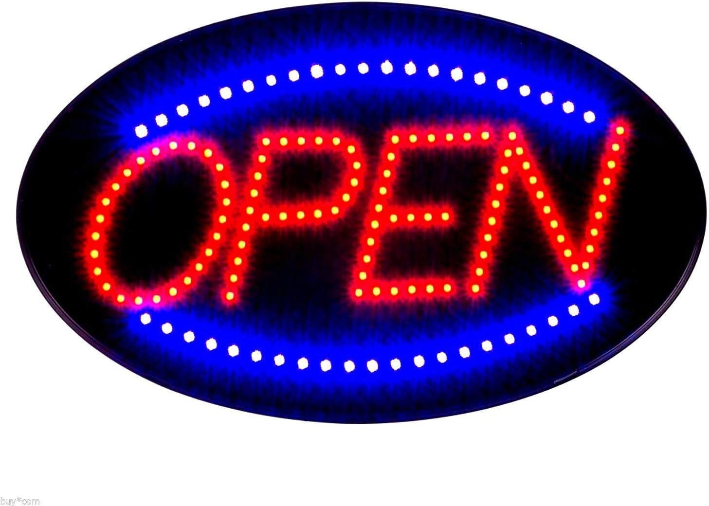 Latest Jumbo 24" x 13" LED Sign with Motion - "Open" (Blue/Red) LN202 ...
