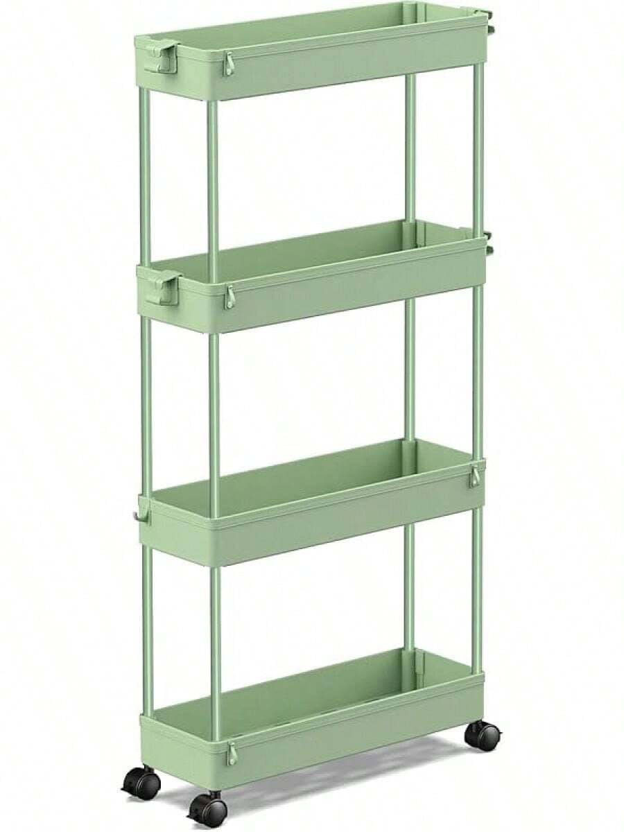 The Latest Model In 2025 Slim Rolling Storage Cart 4 Tier Bathroom ...