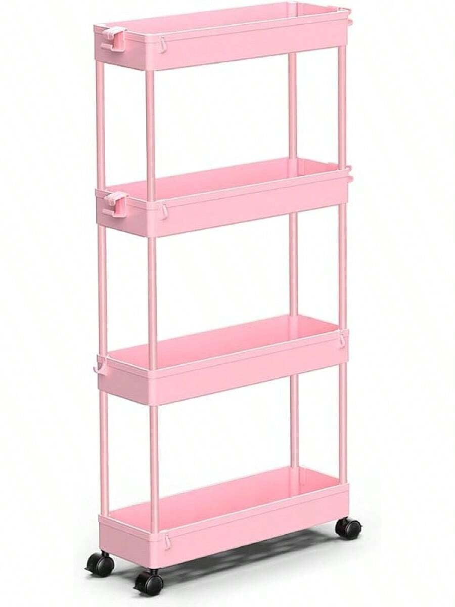 The Latest Model In 2025 Slim Rolling Storage Cart 4 Tier Bathroom ...