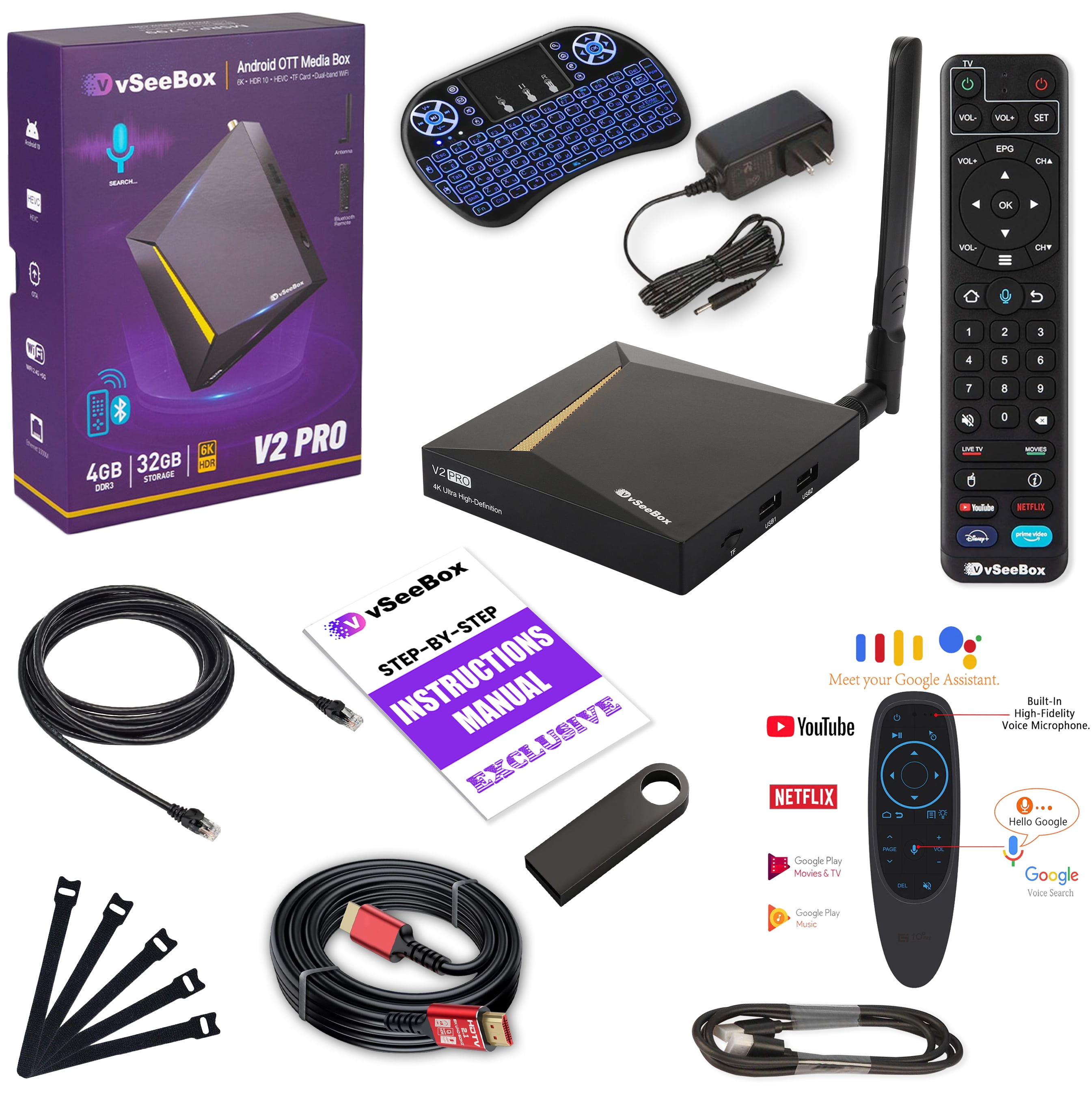 Latest vSeeBox V2 Pro Easy Setup with Built-in Voice Control | Includes ...