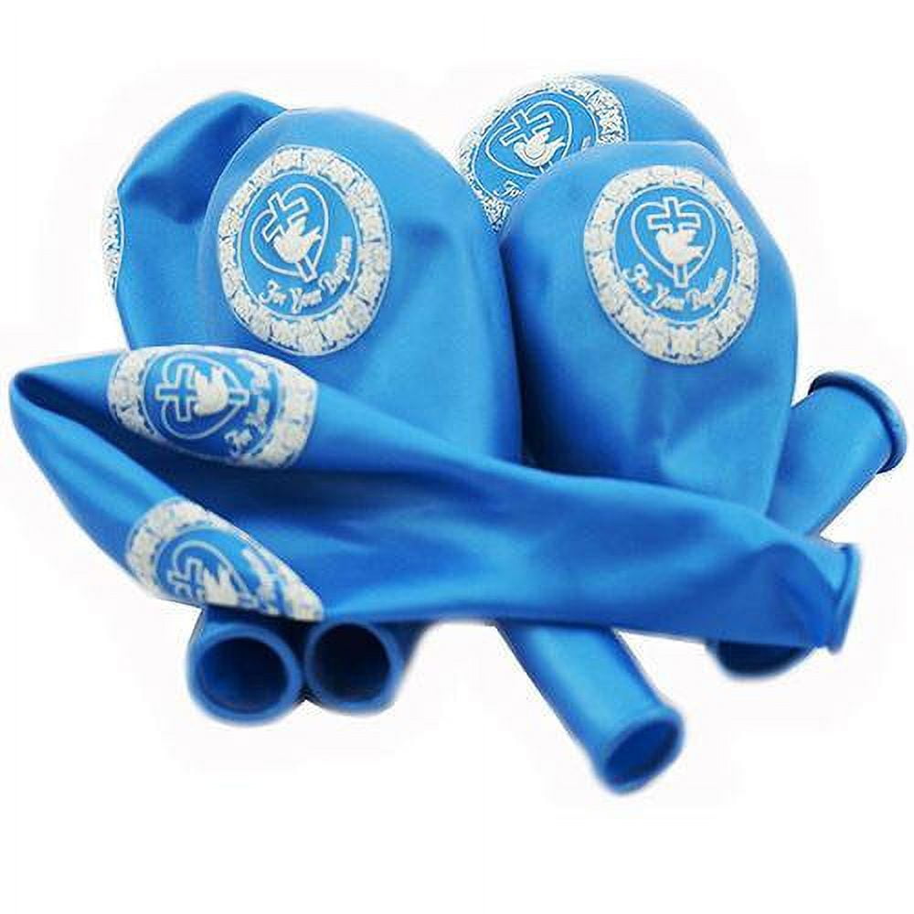 Latex 11" Blue 2 Sides Printing " For Your Baptism " Theme Balloon 50ct ...