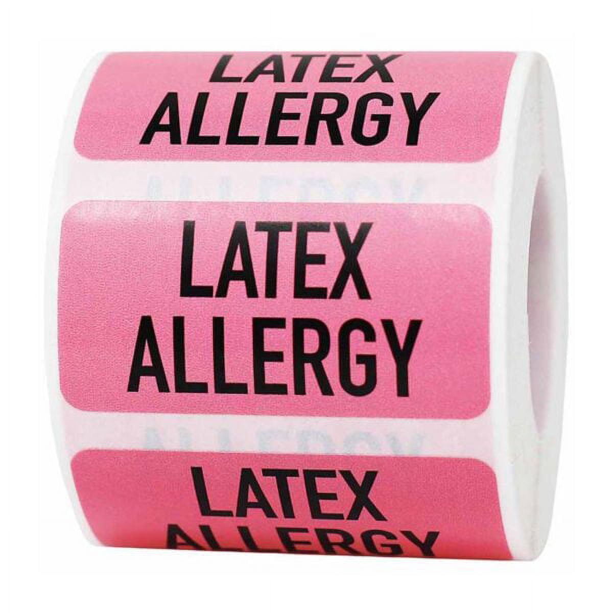 Latex Allergy Pink Medical Warning Labels | 1 x 2" inch Rectangle - 500 ...