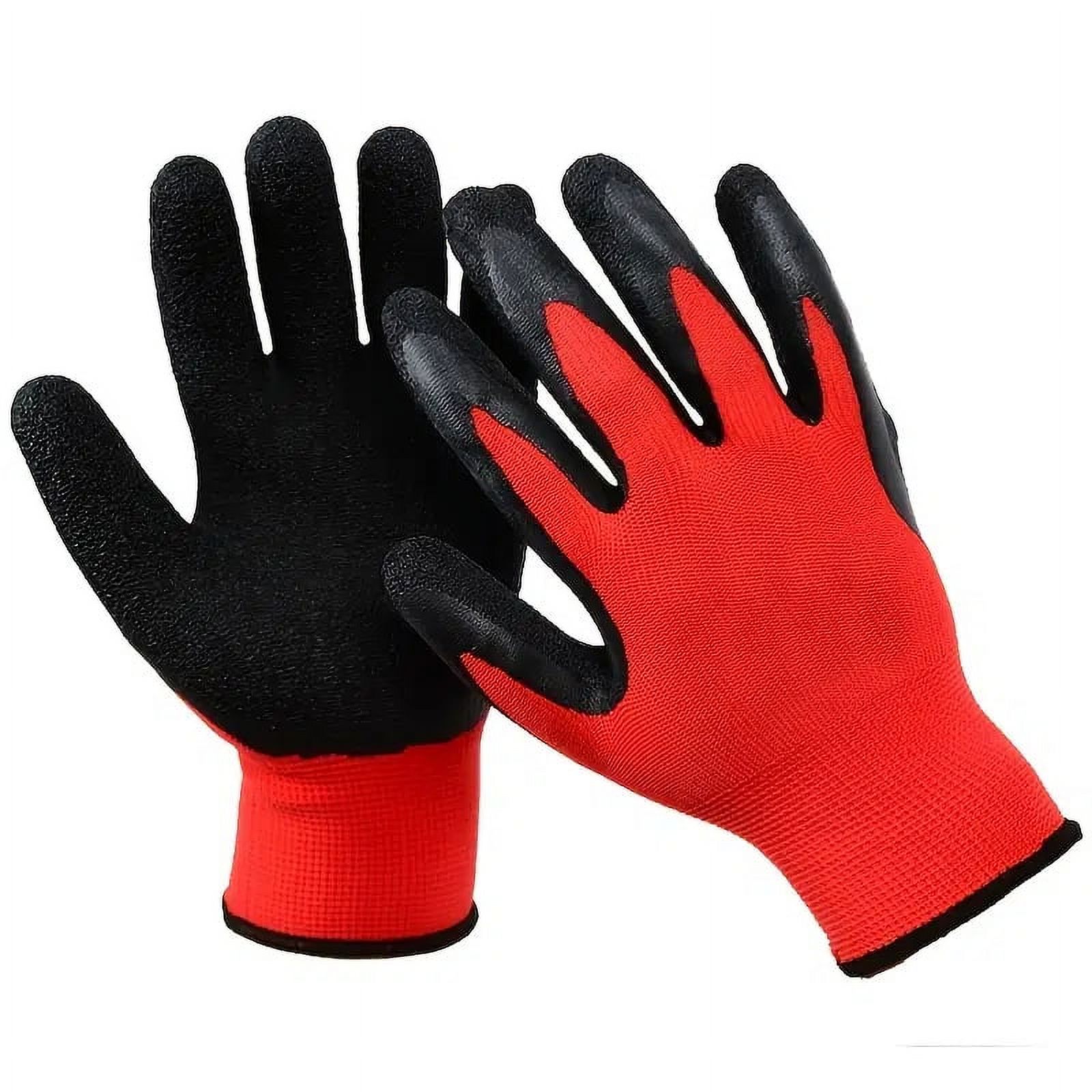 Latex Coated Work Gloves Bulk, Men Women Crinkle Rubber Safety ...