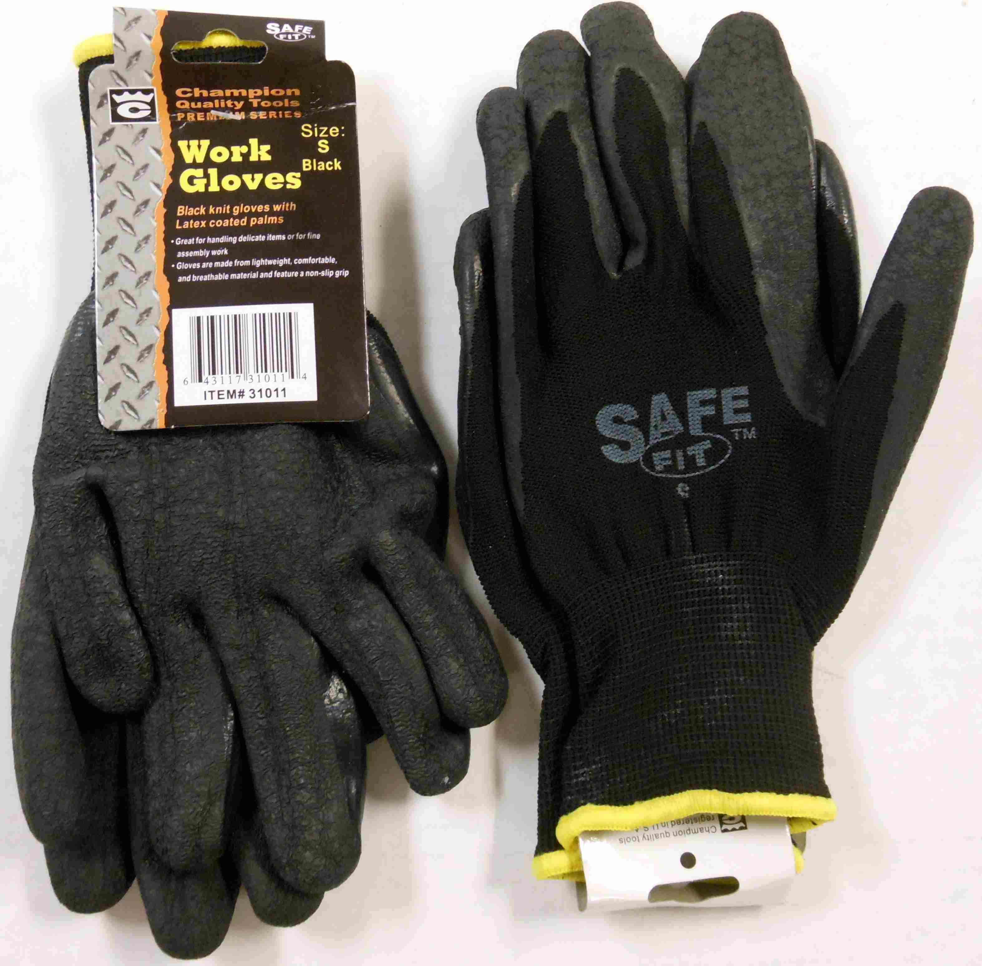 Latex Coated Work Gloves, Small Black - Walmart.com