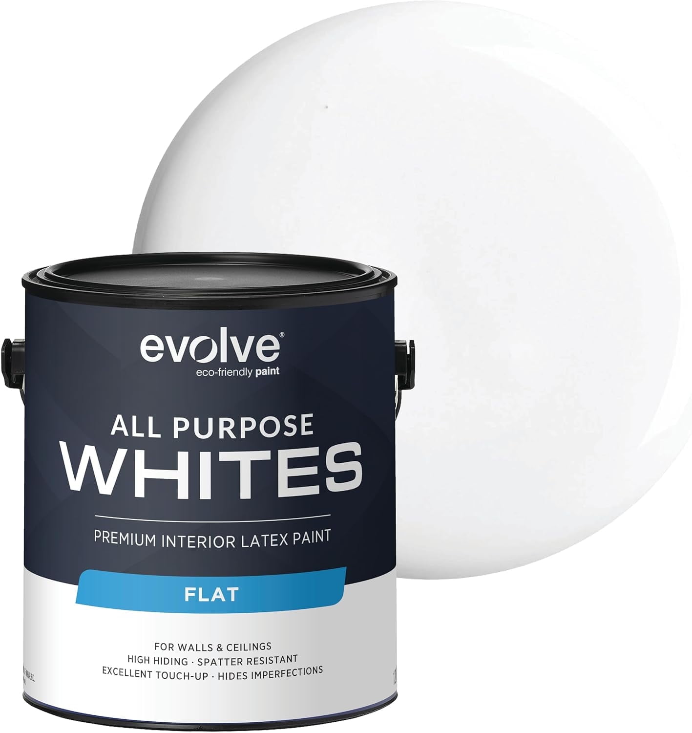 Evolve All-Purpose White Paint, Latex Flat Interior Paint for Walls and ...