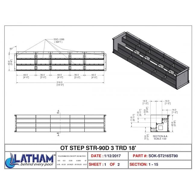Latham Pool Products SSKST216ST90 18 ft. Straight 90 Deg Corners Steel ...