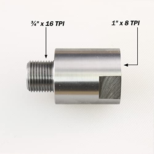 Lathe Headstock Spindle Adapter, Converts 1" x 8TPI to 3/4" x 16TPI ...