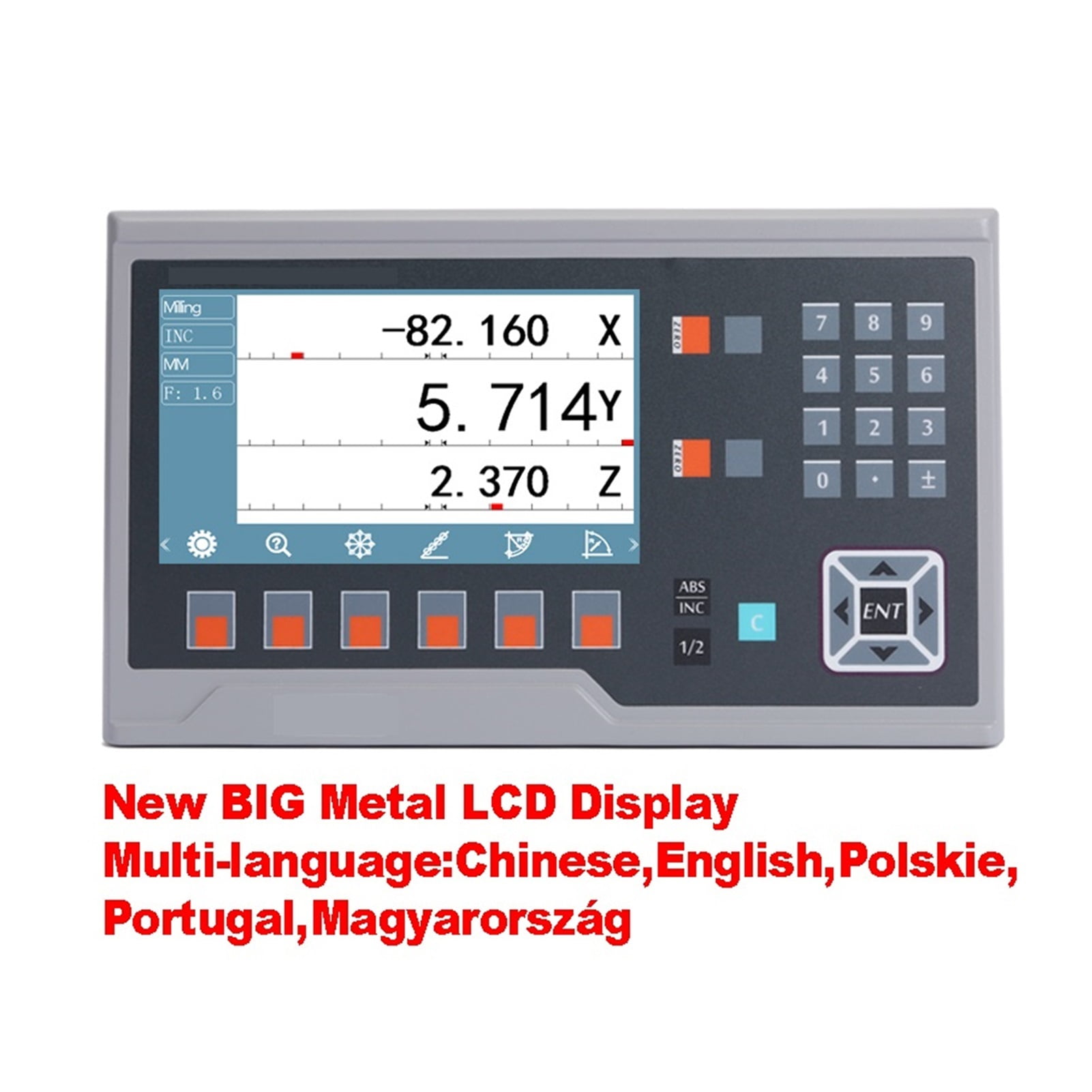 Lathe LCD YH800-2P Multi-Language Digital Readout Optical Encoder Linear Scales 50mm To 1000mm ...