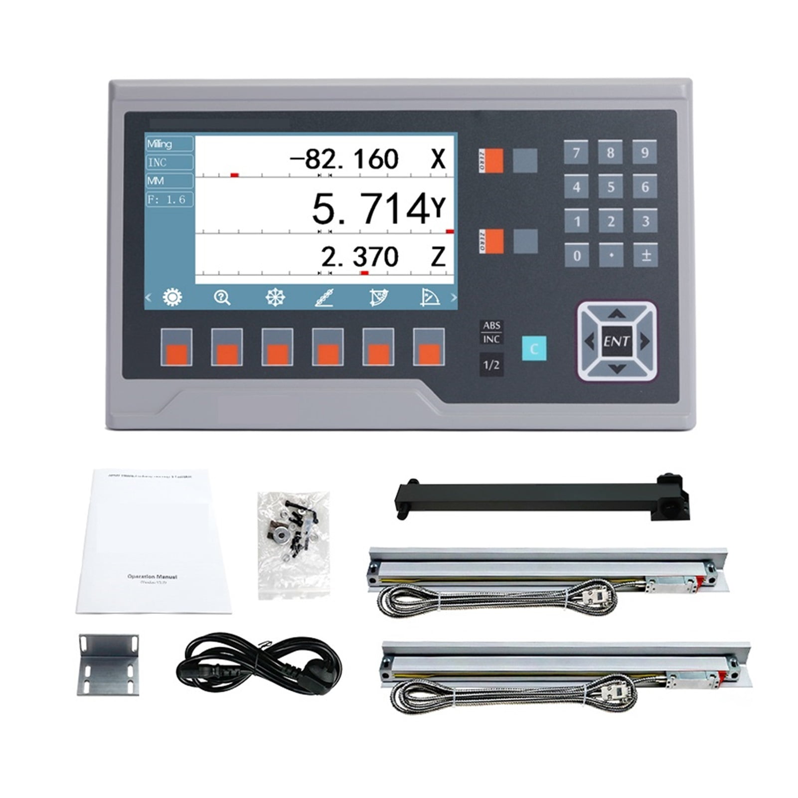 Lathe LCD YH800-2P Multi-Language Digital Readout Optical Encoder Linear Scales 50mm To 1000mm ...