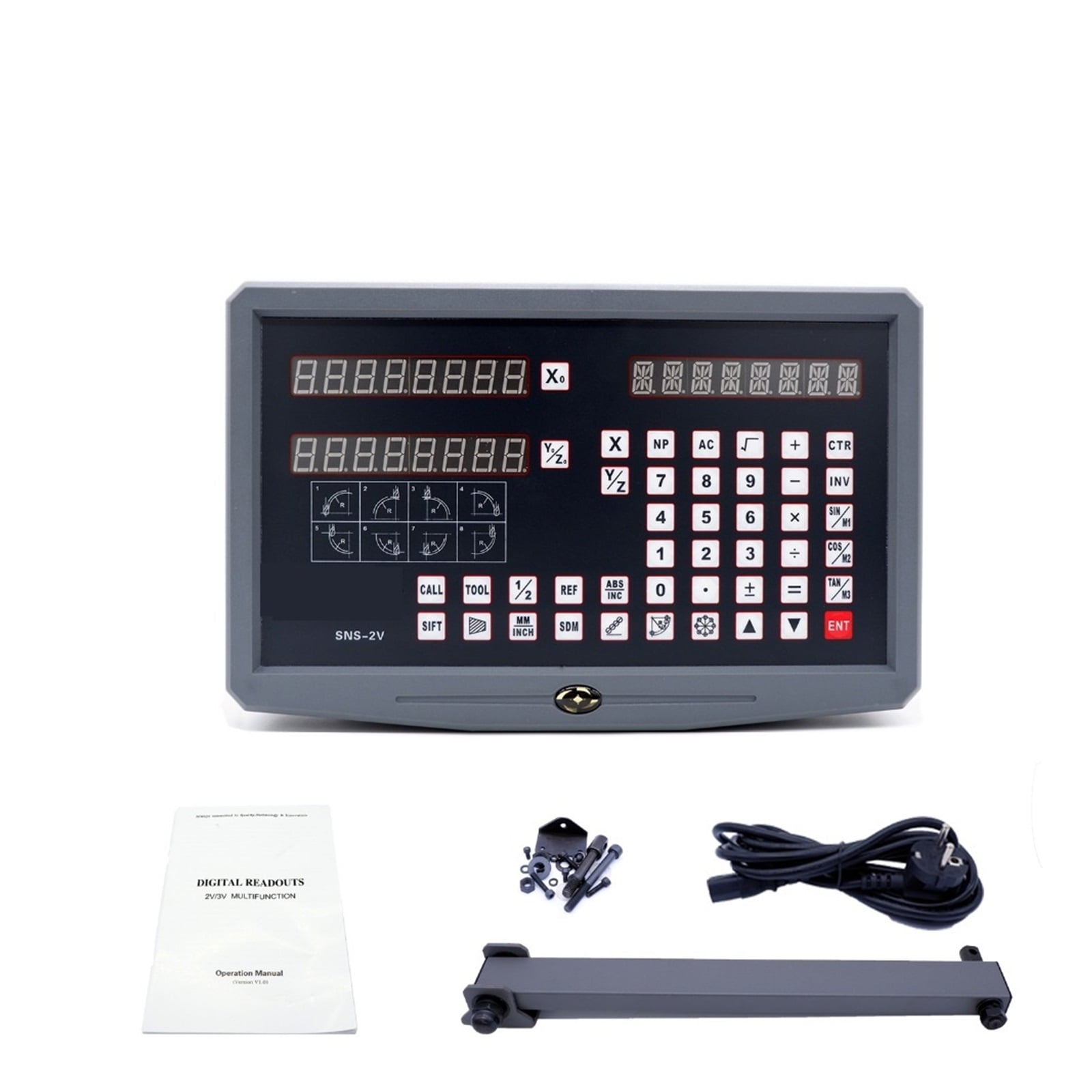 Lathe Linear Scale, 2 Axis Lathe Milling Machine DRO Digital Readout TTL AC110V/220V Display For ...