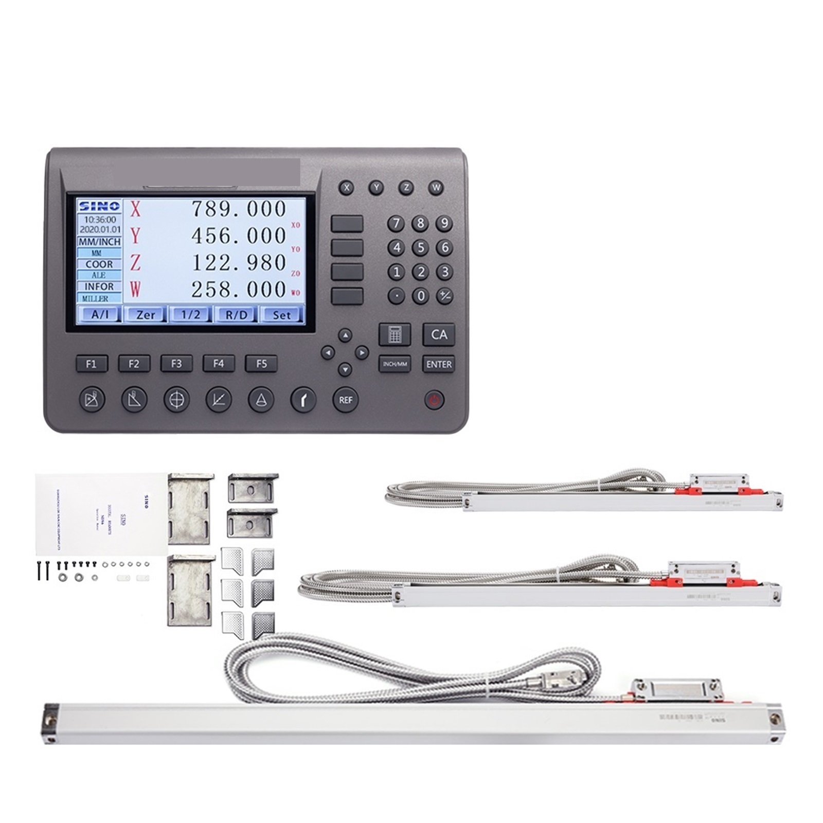 Lathe Linear Scale, Axis LCD Digital Readout SDS200 DRO Display Kits 0.005mm Grating Linear ...