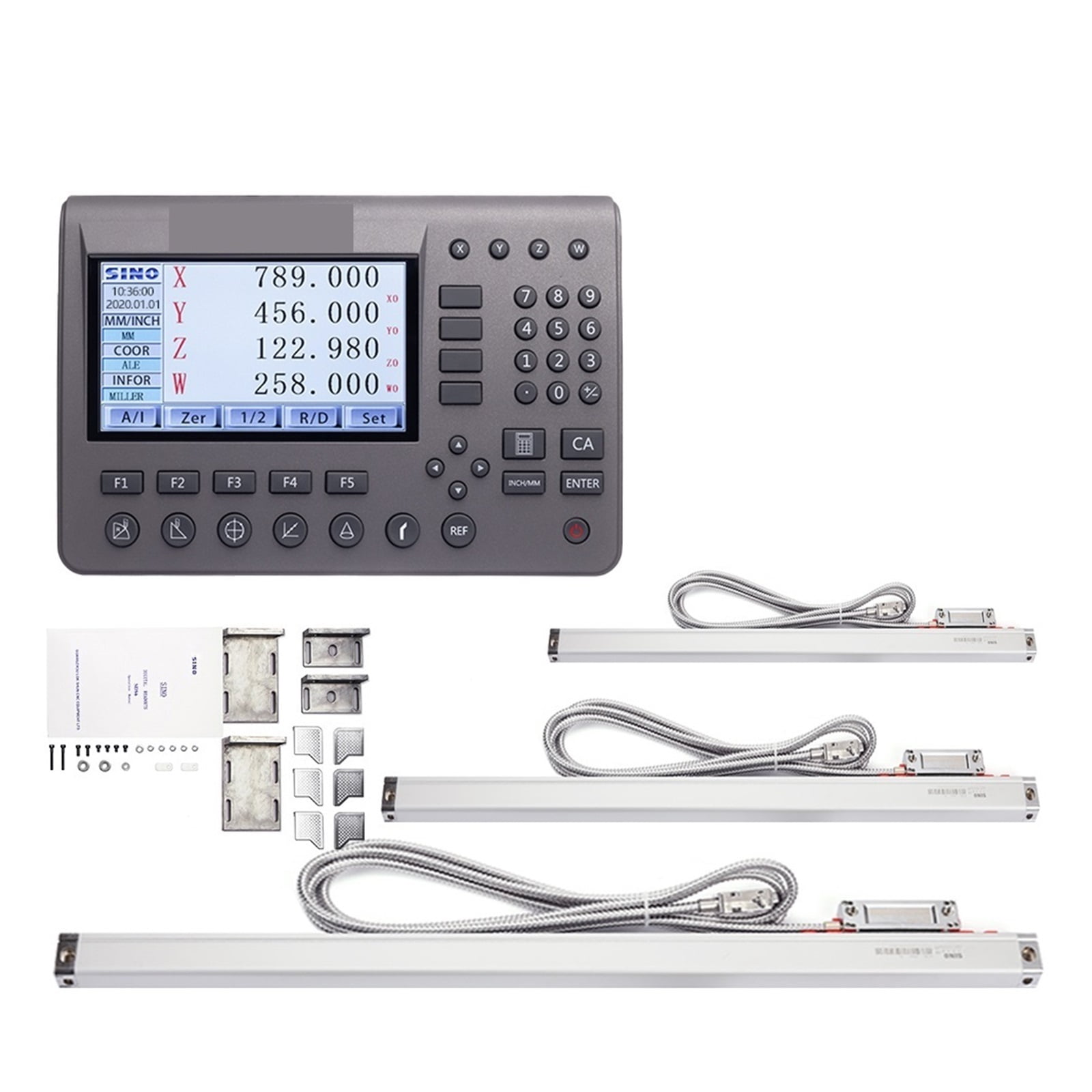 Lathe Linear Scale, Axis LCD Digital Readout SDS200 DRO Display Kits 0.005mm Grating Linear ...