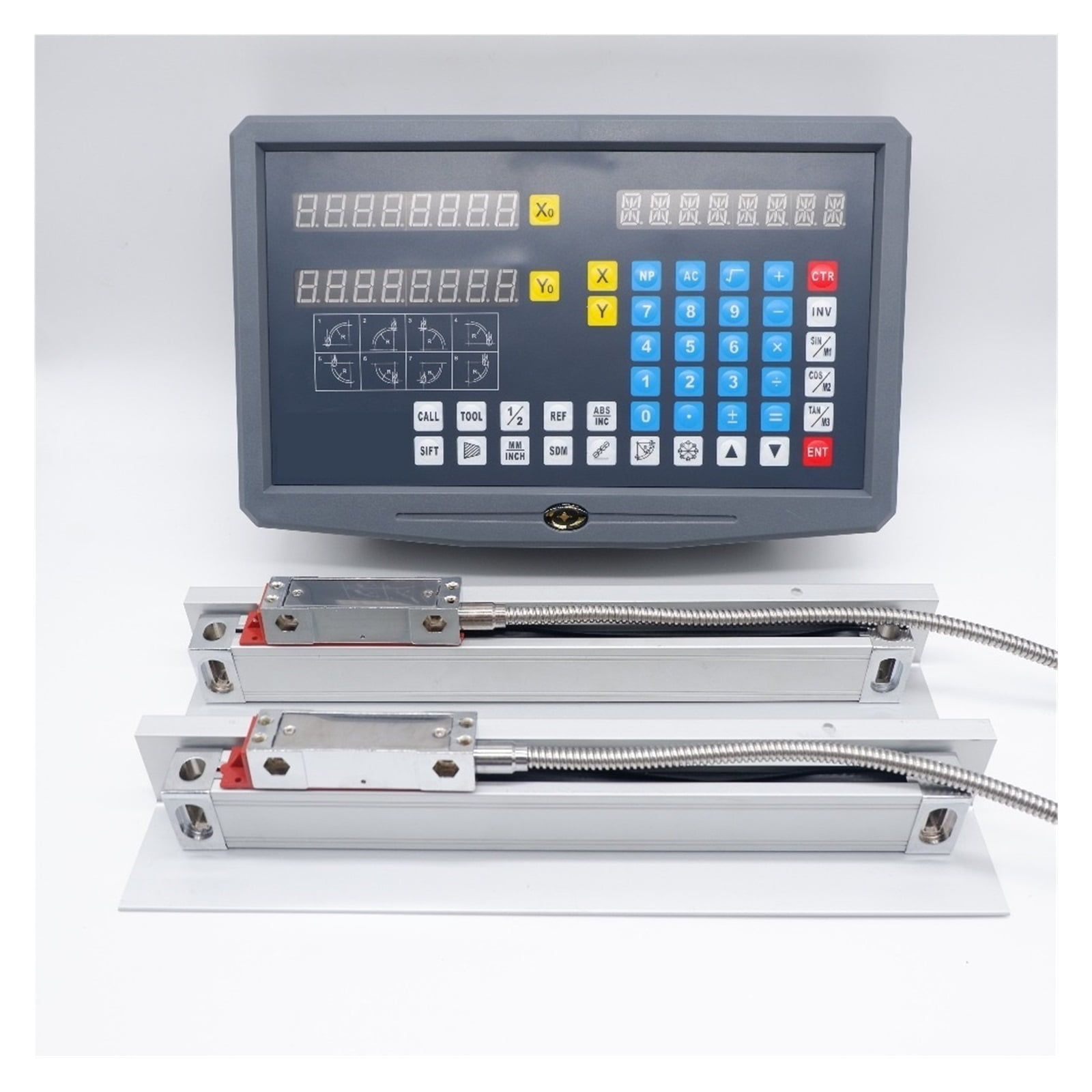 Lathe Linear Scale, Display 5um Milling Lathe 2 Axis DRO Digital Readout And 0.005mm TTL Digital ...