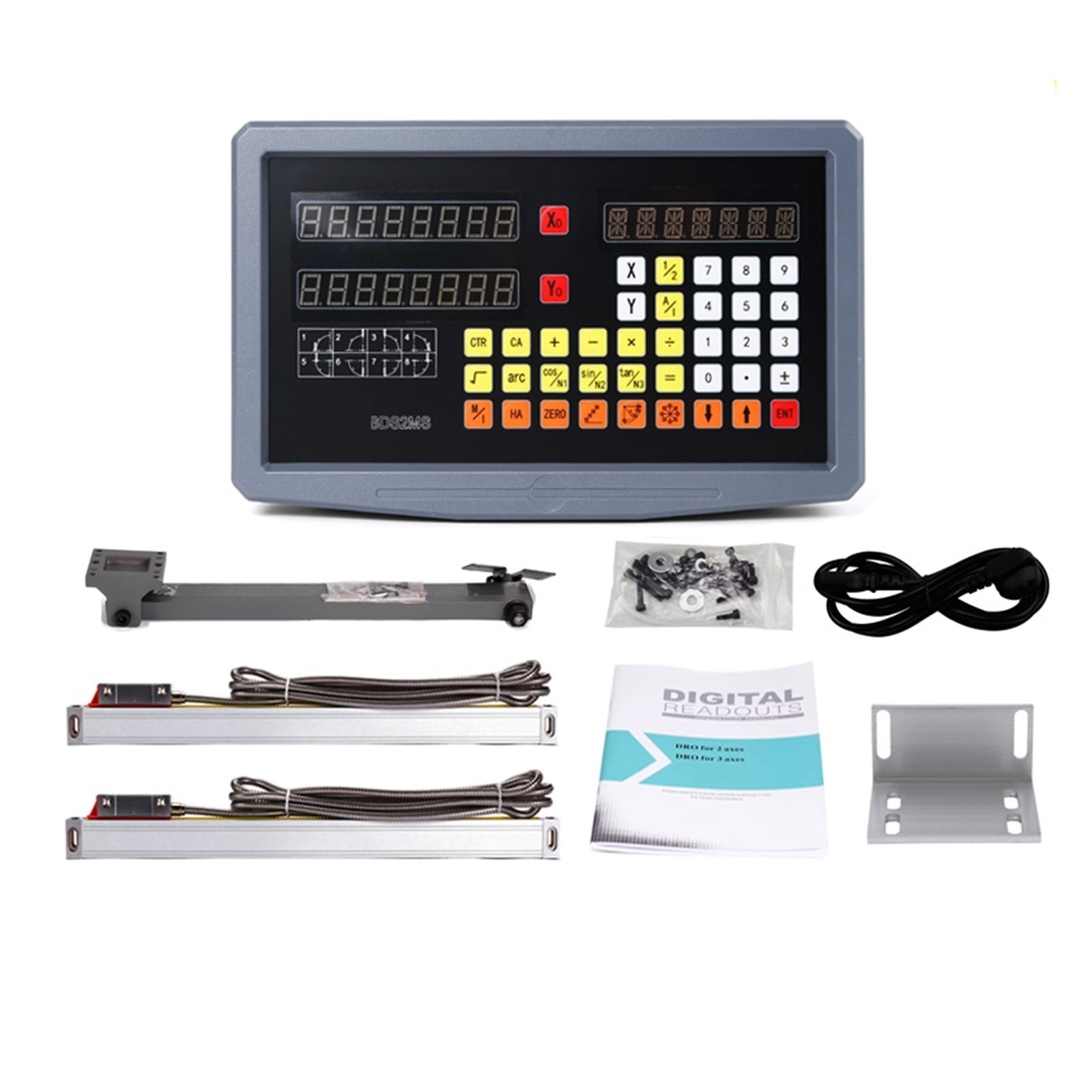 Lathe Linear Scale, Lathe Dro 2 Axis Digital Readout Display System + 2pcs Linear Encoder ...