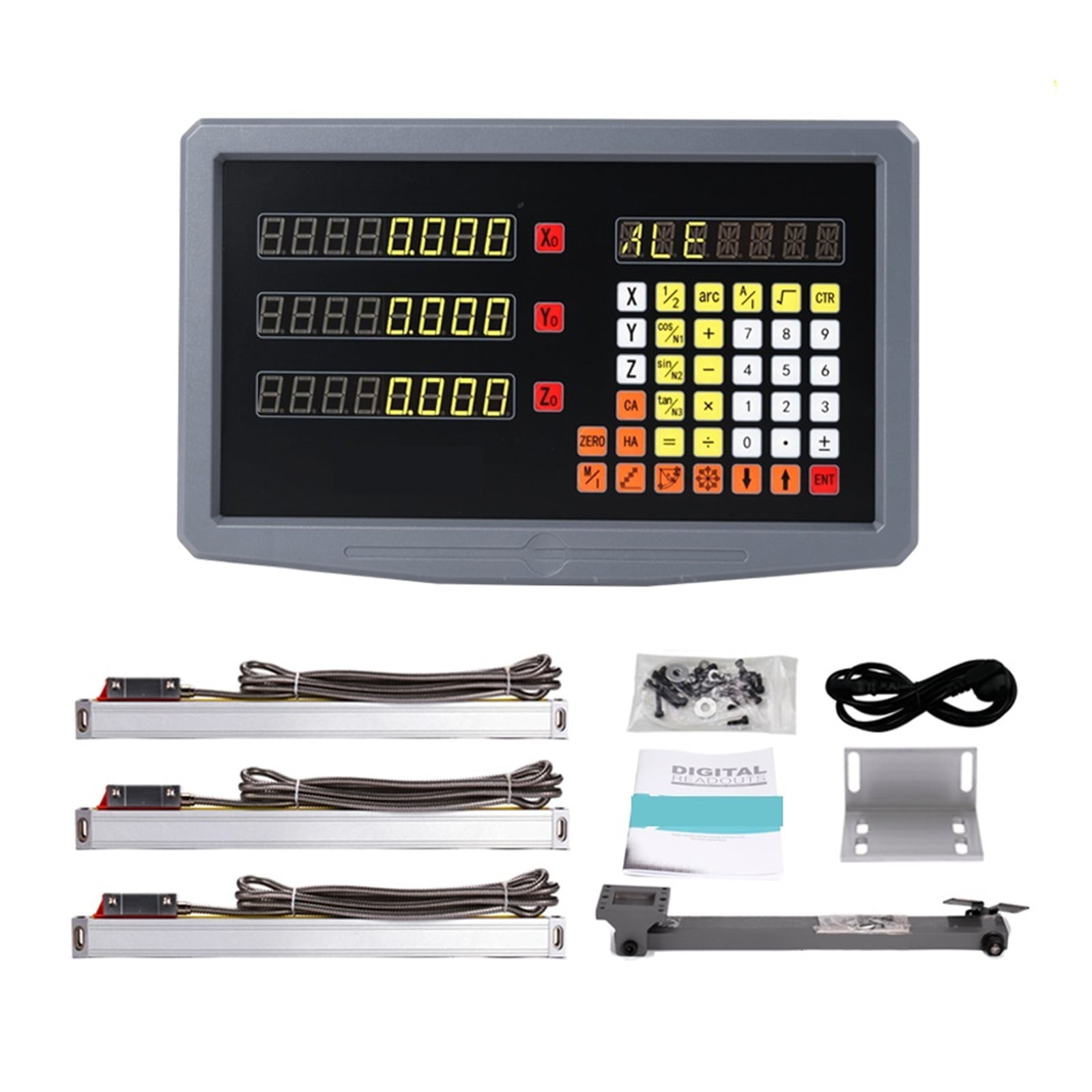 Lathe Linear Scale, Lathe Mill Dro 3 Axis Display And 3PCS Linear Scales 5U 5V TTL Optical Ruler ...