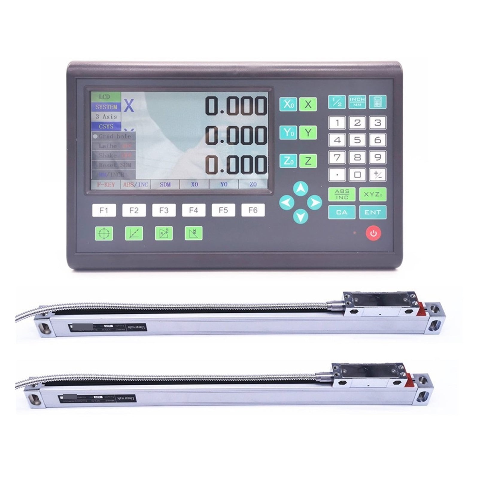 Lathe Milling Kit 2 Axis Digital Readout LCD AC110V/220 And 2 Pieces Linear Glass Scale Optical ...