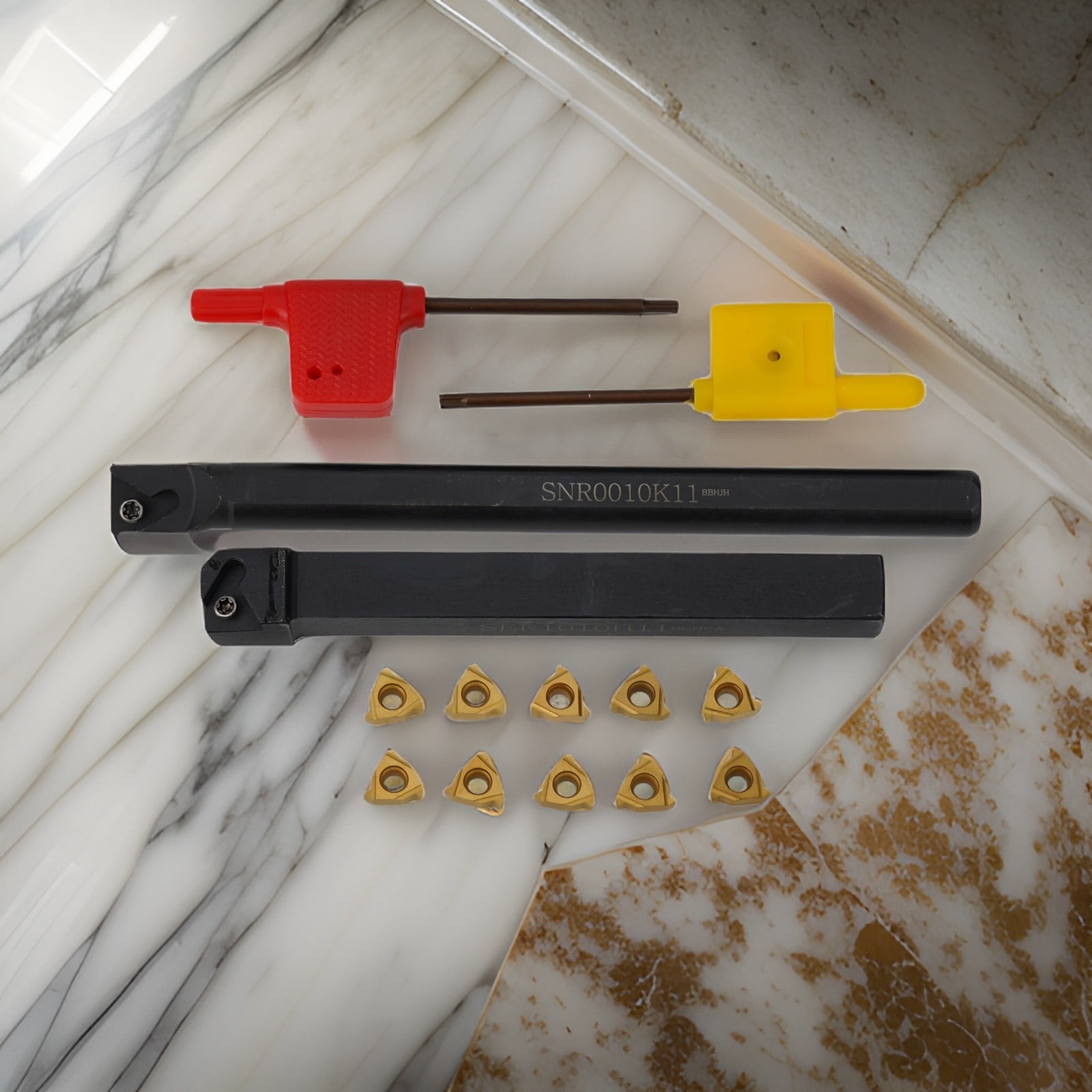 Lathe Threading Tool External Internal Holder W/ Inserts Wrench Set ...