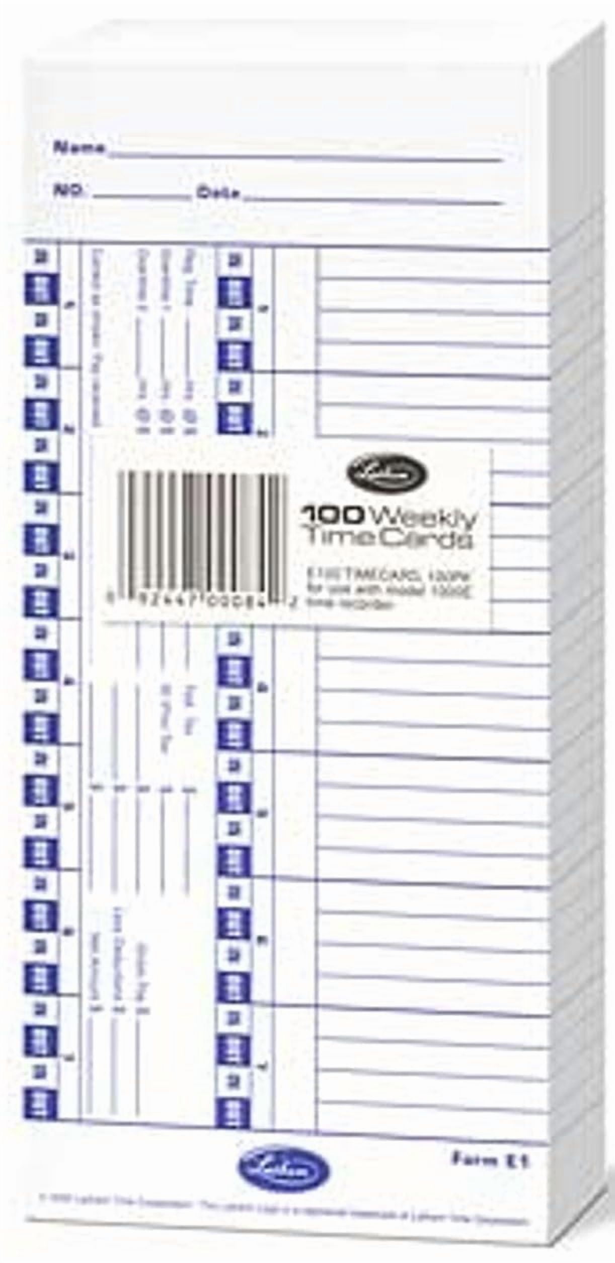 Lathem Time E100 Time Card for Lathem Models 900E/1000E/1500E/5000E ...