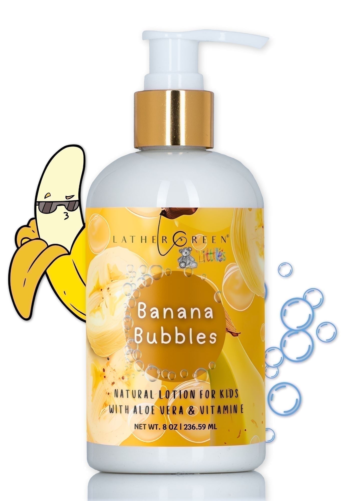 Banana Bubbles Kids Natural Body Lotion - Gentle Hydration for ...