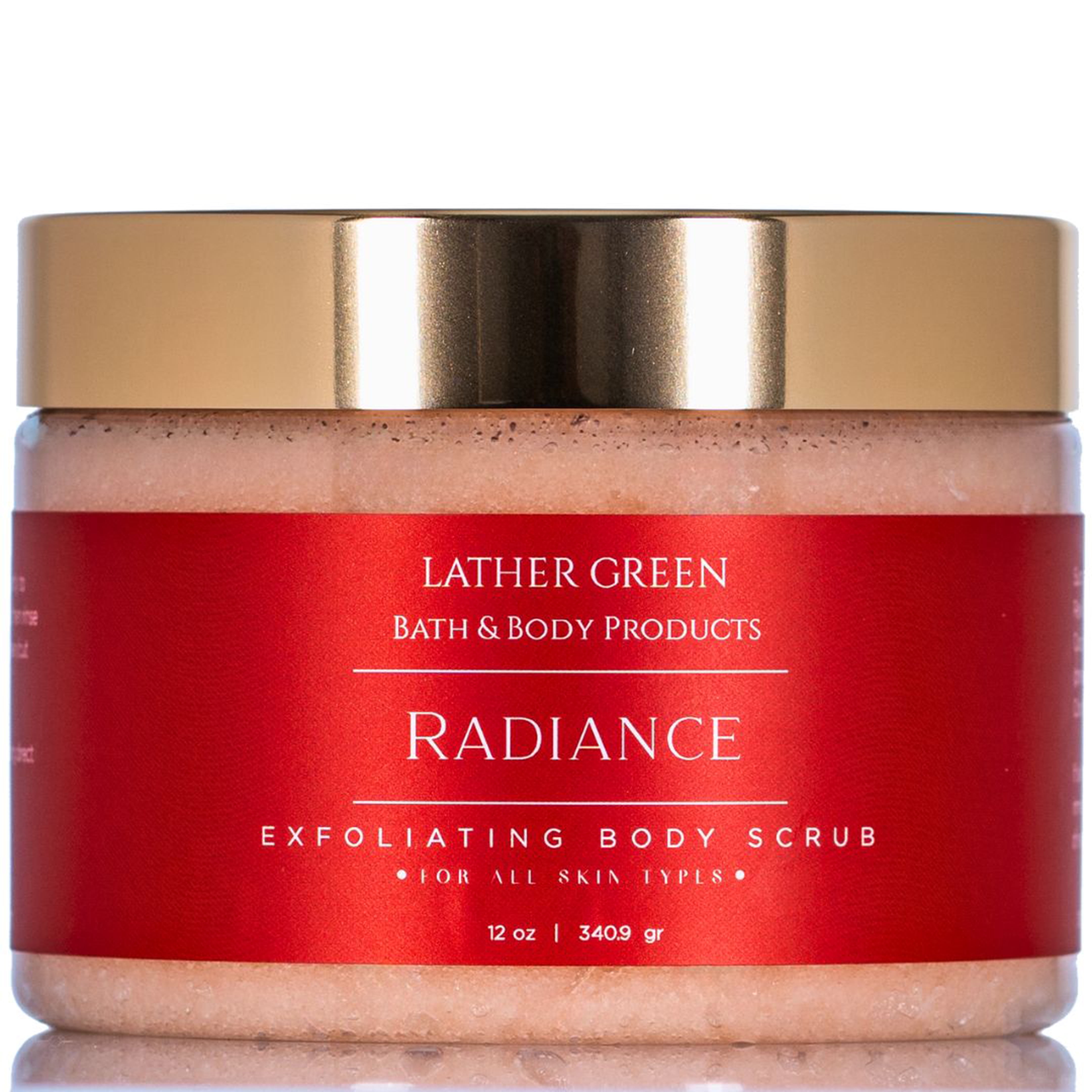 LatherGreen Radiance Exfoliating Sugar Body Scrub, Nourishing and Brightening Skincare for Dry ...