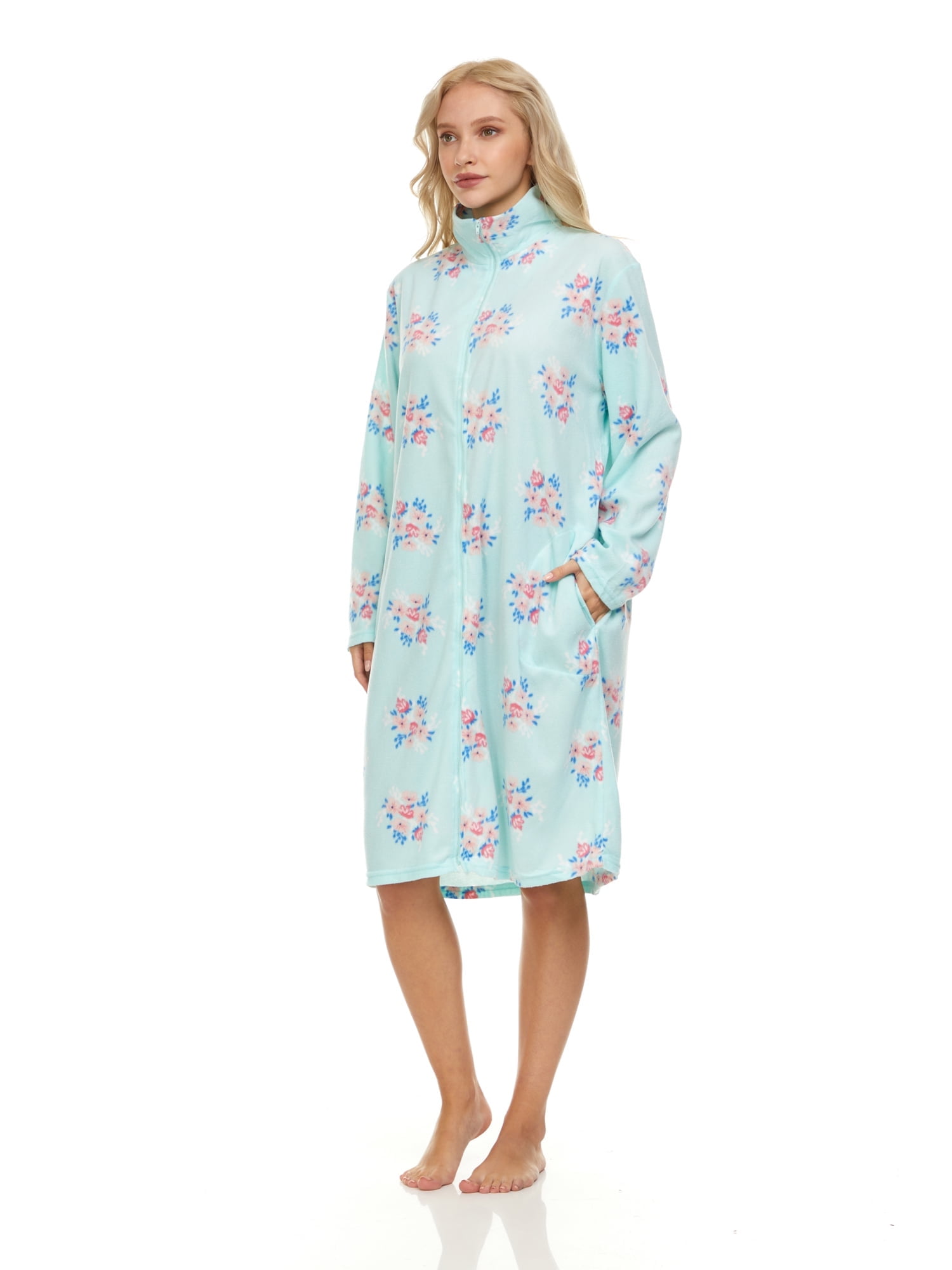 Lati Fashion Women's Soft Fleece Nightgown, Long Sleeve Sleep Dress ...