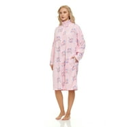 Dreamcrest Women’s Snap-Front House Coat Cotton Flannel Duster Robe ...