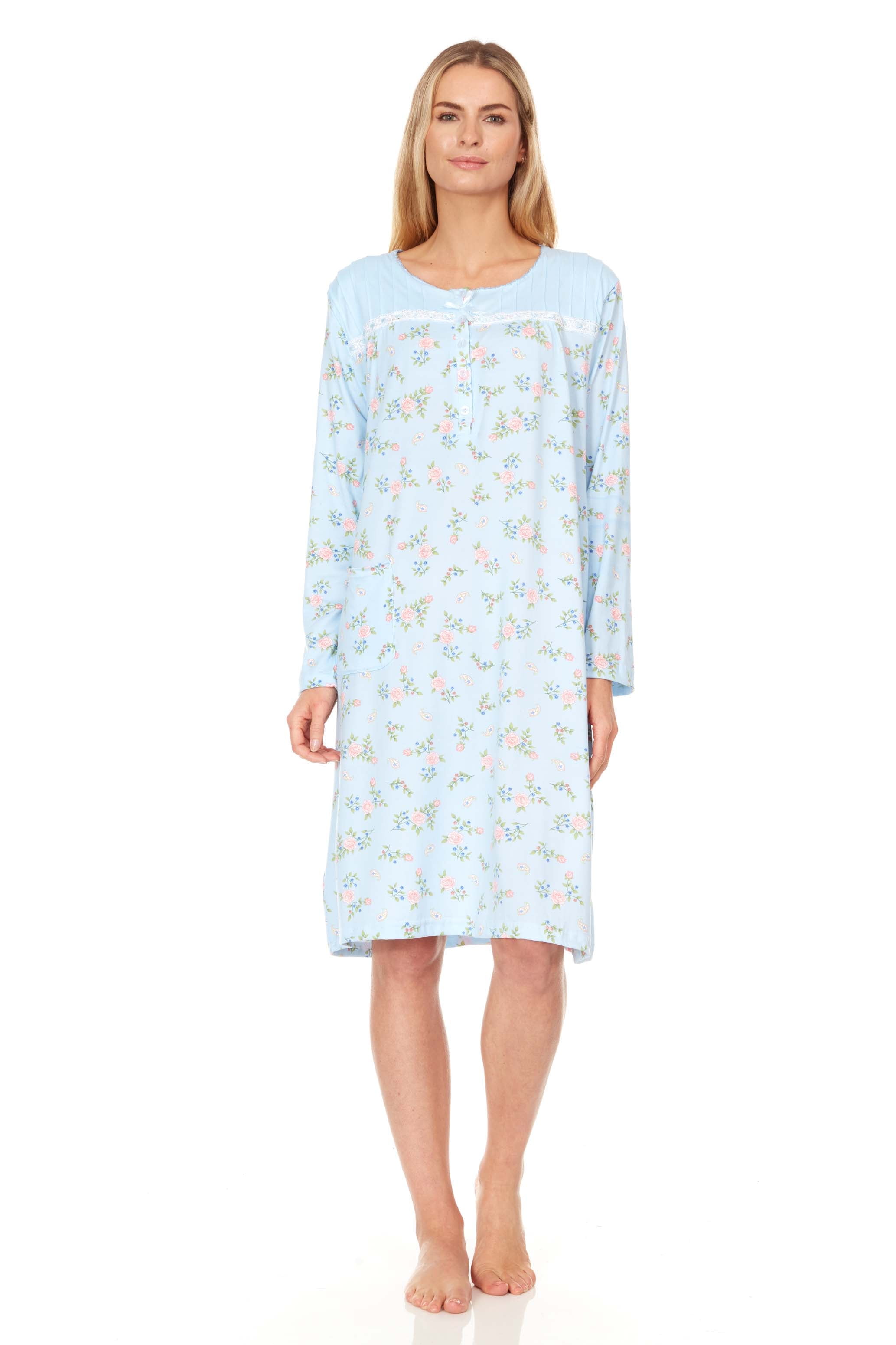 Lati Fashion Women Nightgown Sleepwear Pajamas Female Long Sleeve Sleep ...