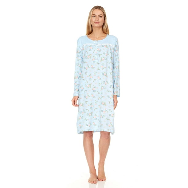 Lati Fashion Women Nightgown Sleepwear Pajamas Female Long Sleeve Sleep