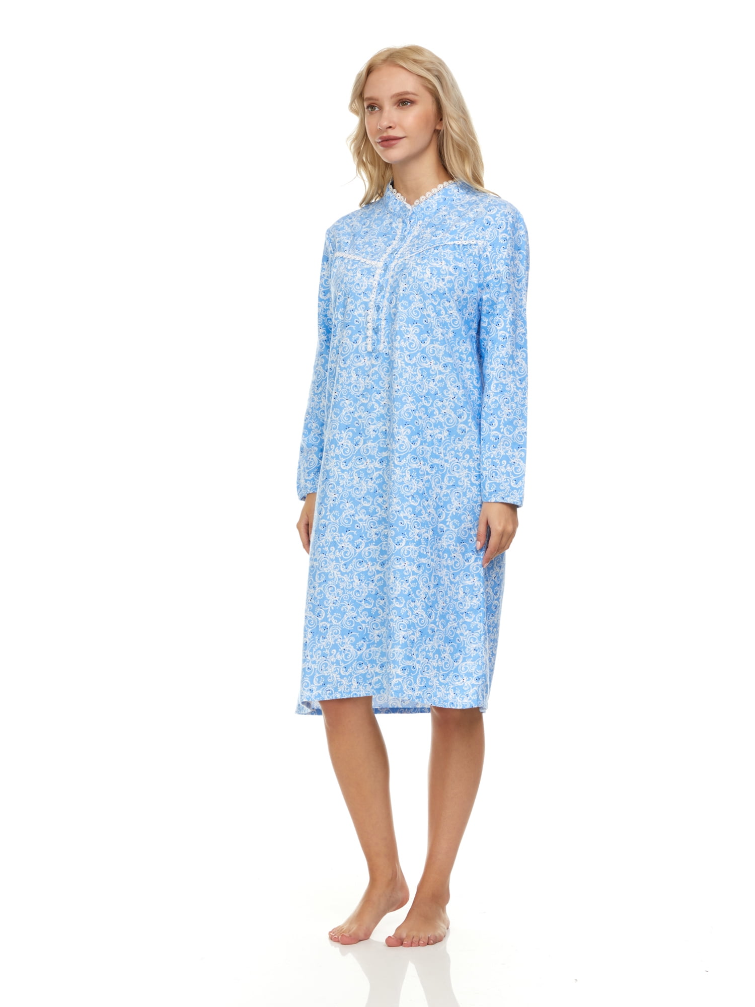 Lati Fashion Women Nightgown Sleepwear Pajamas Female Long Sleeve Sleep