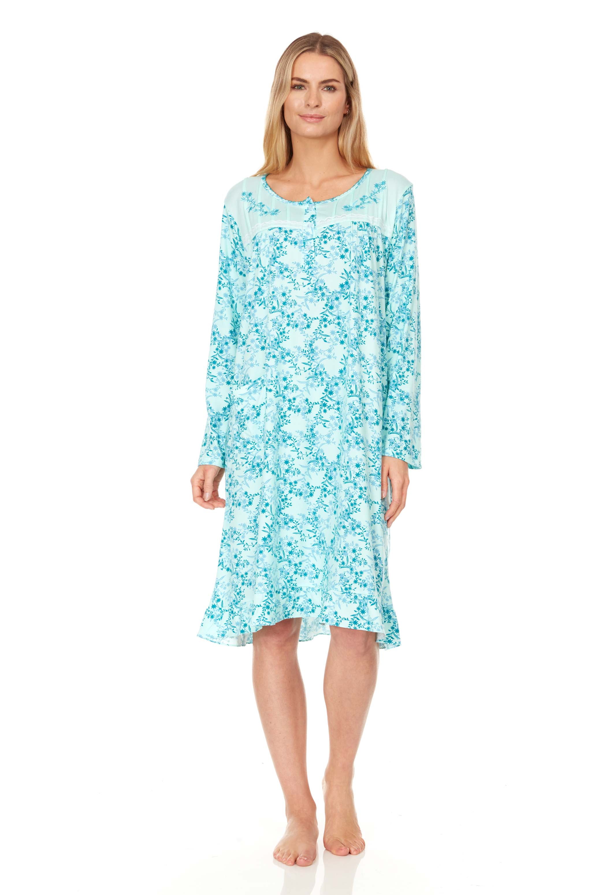 Lati Fashion Women Long Sleeve Nightgown, Regular Size - Walmart.com