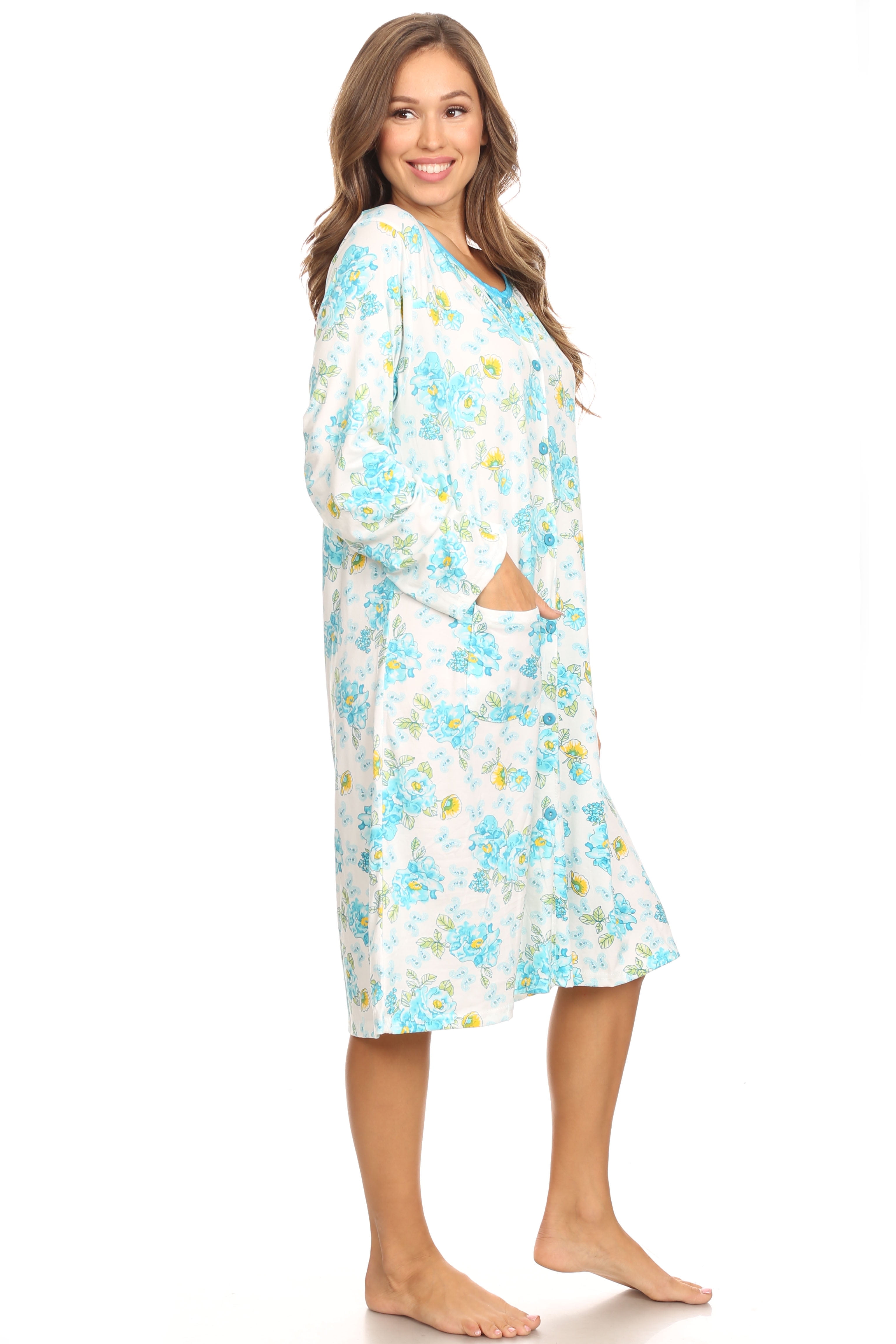 Lati Fashion Women Nightgown Sleepwear Pajamas Female Long Sleeve Sleep ...