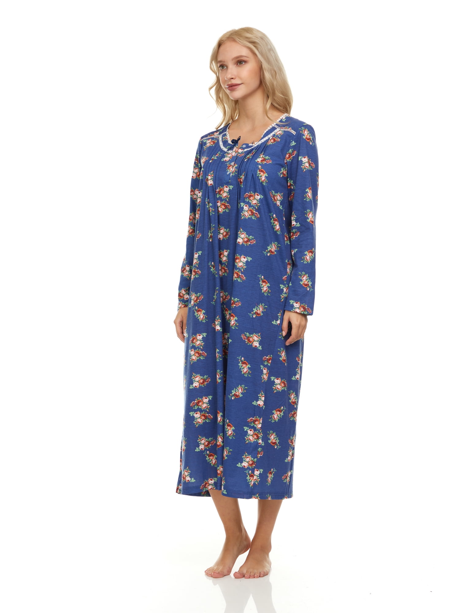 Lati Fashion Women Nightgown Sleepwear Pajamas Female Long Sleeve Sleep