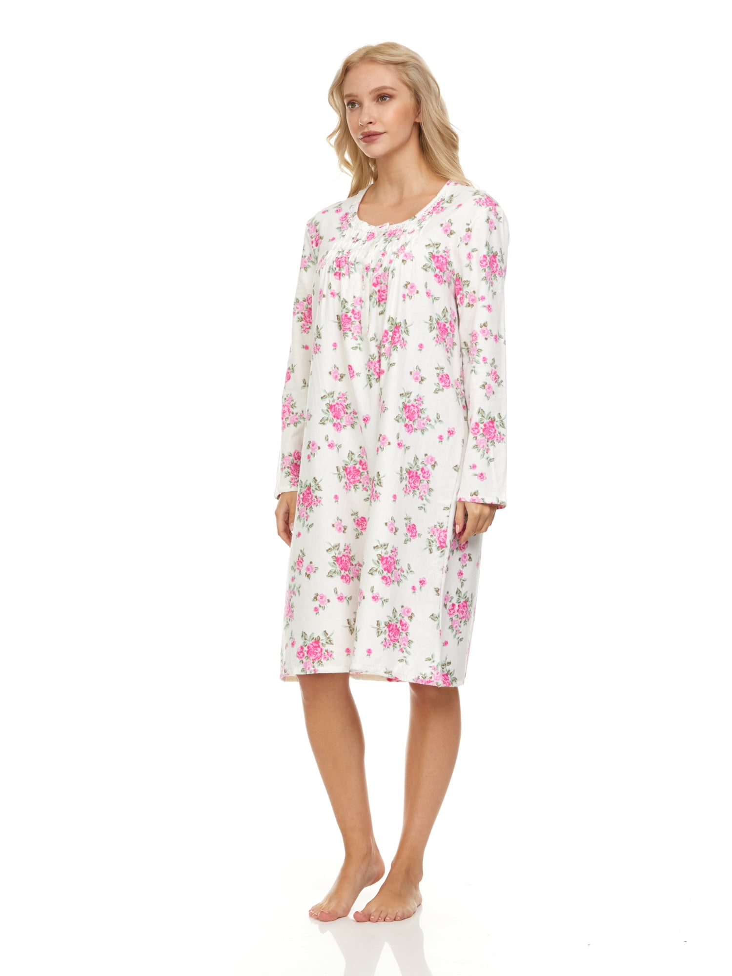 Lati Fashion Women Nightgown Sleepwear Pajamas Female Long Sleeve Sleep