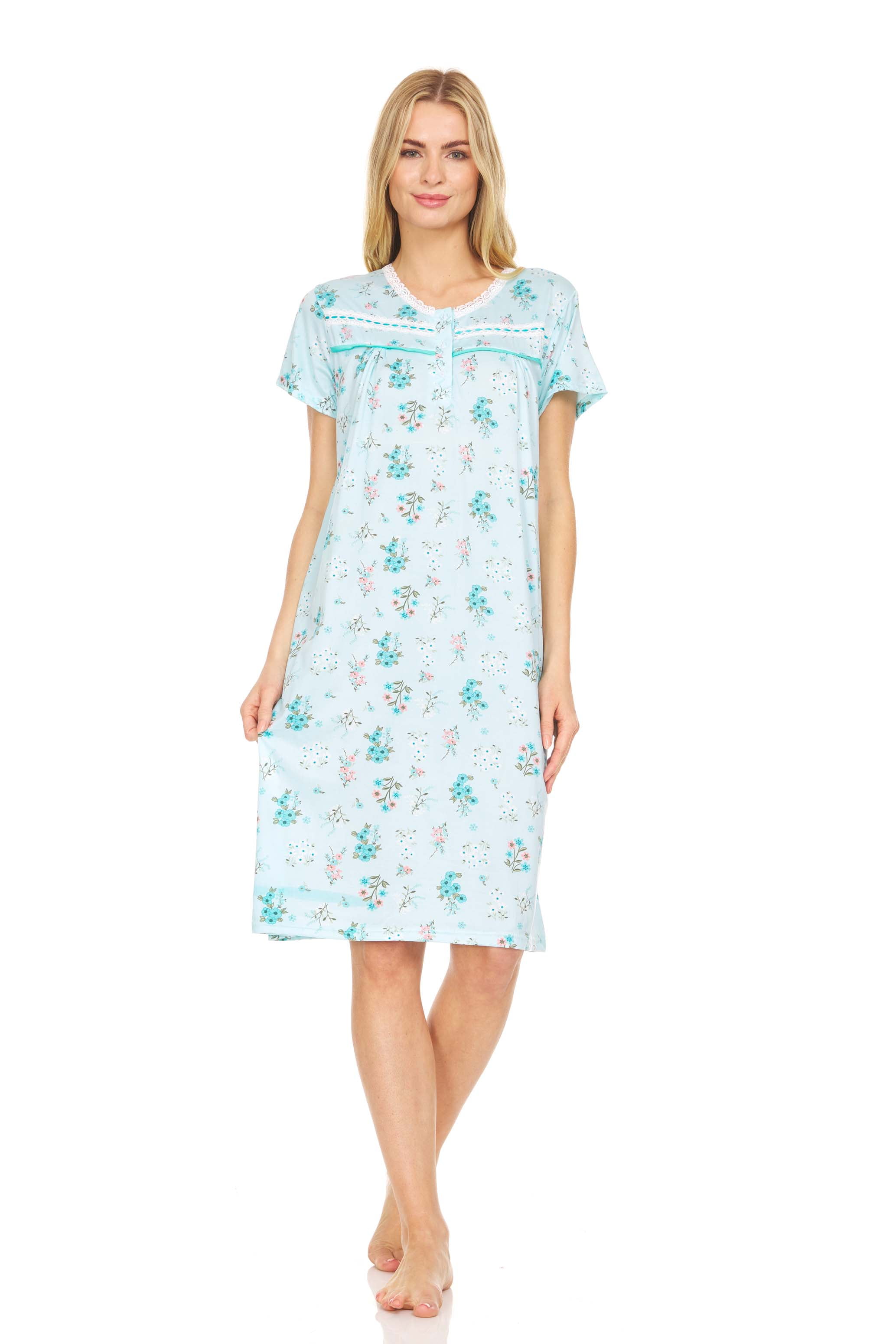 Lati Fashion Women Nightgowns Short Sleeve Female Nightgowns ...