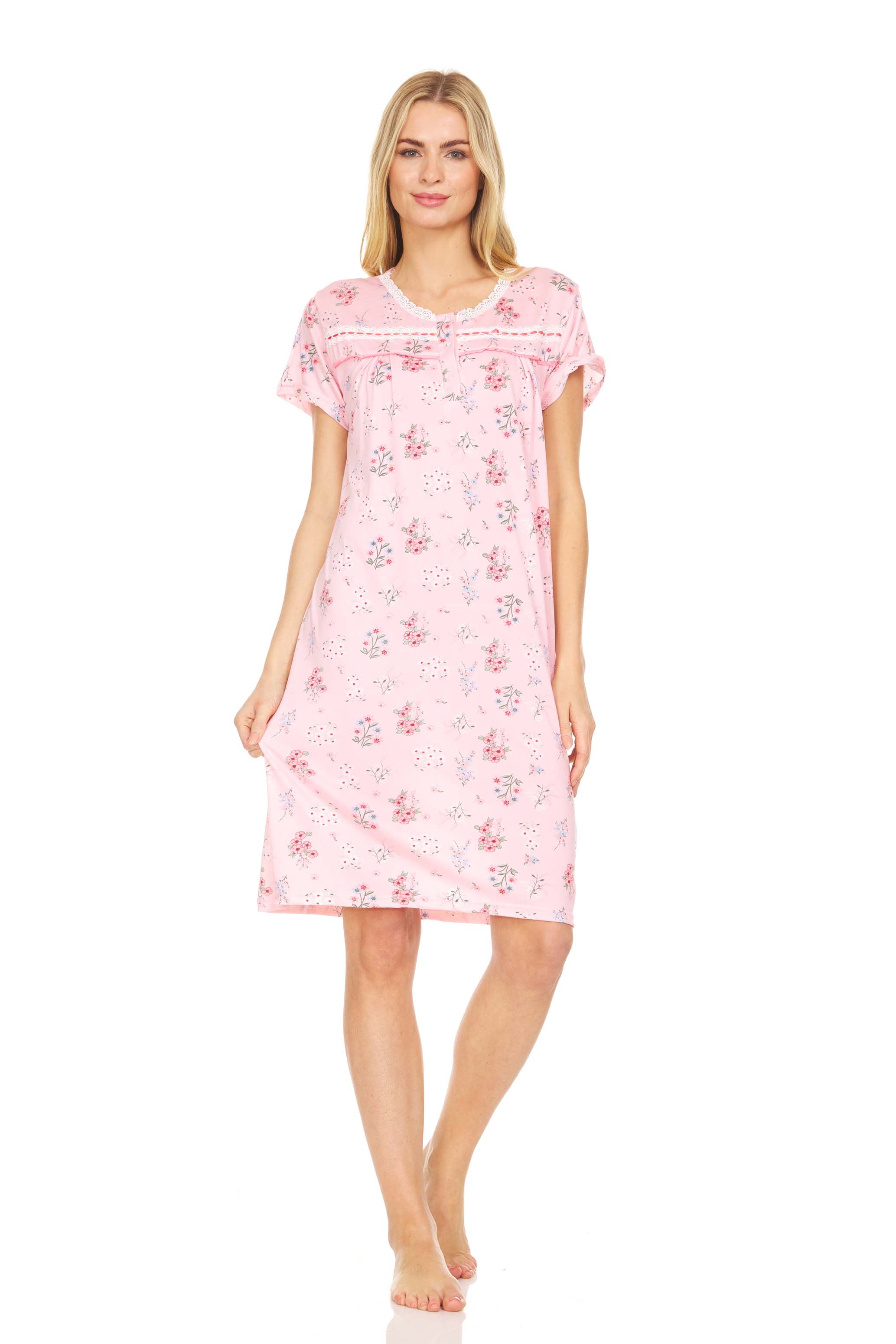 Lati Fashion Women Nightgowns Short Sleeve Female Nightgowns ...