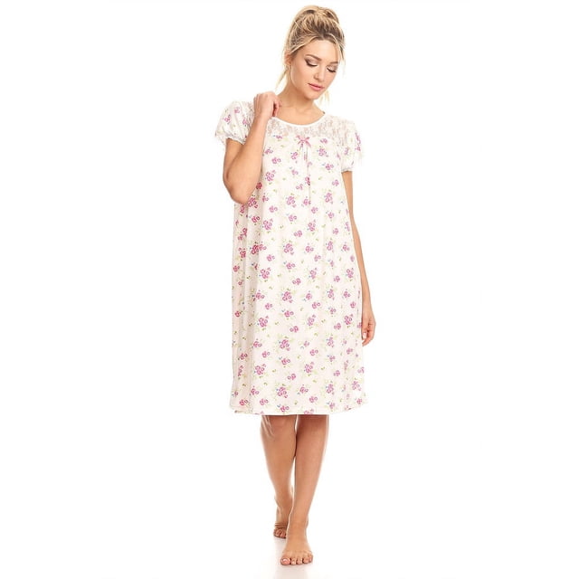 Lati Fashion Women Nightgowns Short Sleeve Female Nightgowns ...