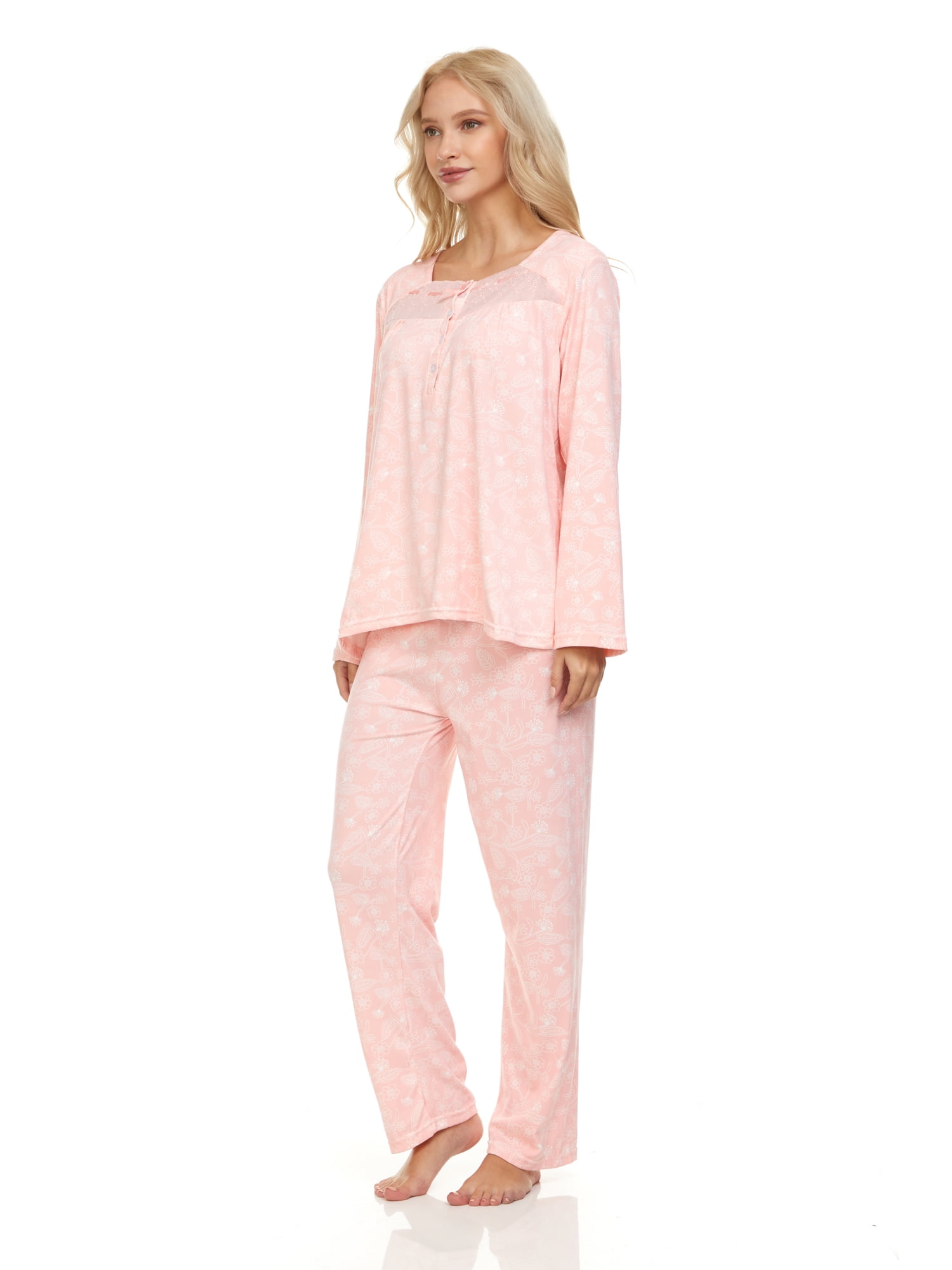 Lati Fashion Women Pajamas Set Pants and Top Long Sleeve, 2-Piece ...
