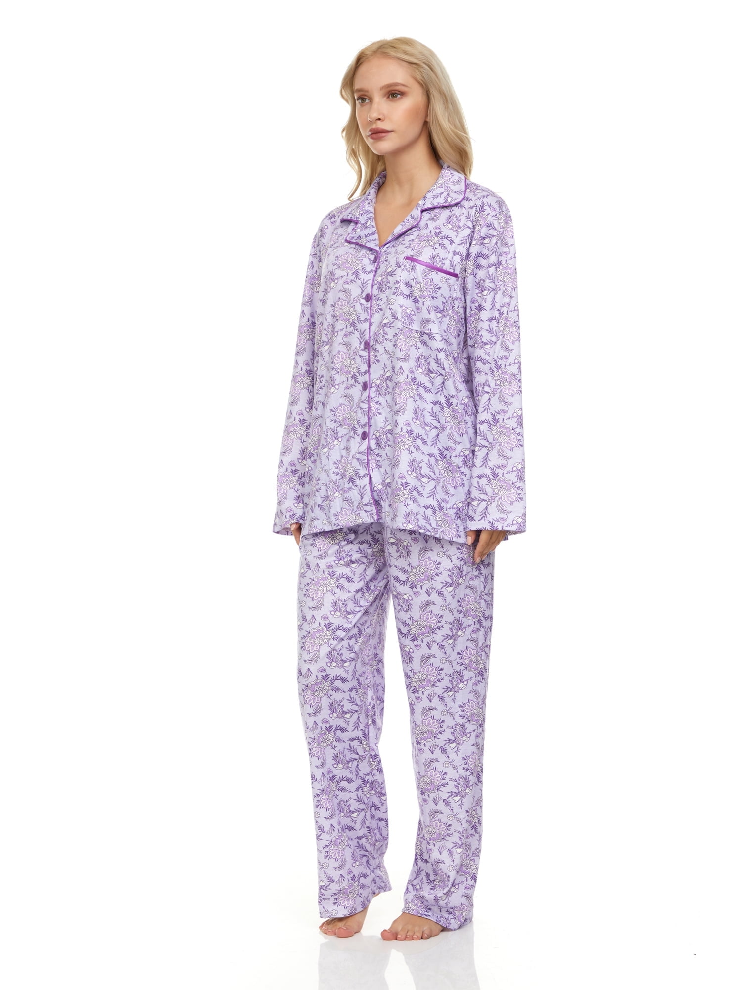 Lati Fashion Women Pajamas Set Pants and Top Long Sleeve, 2-Piece ...