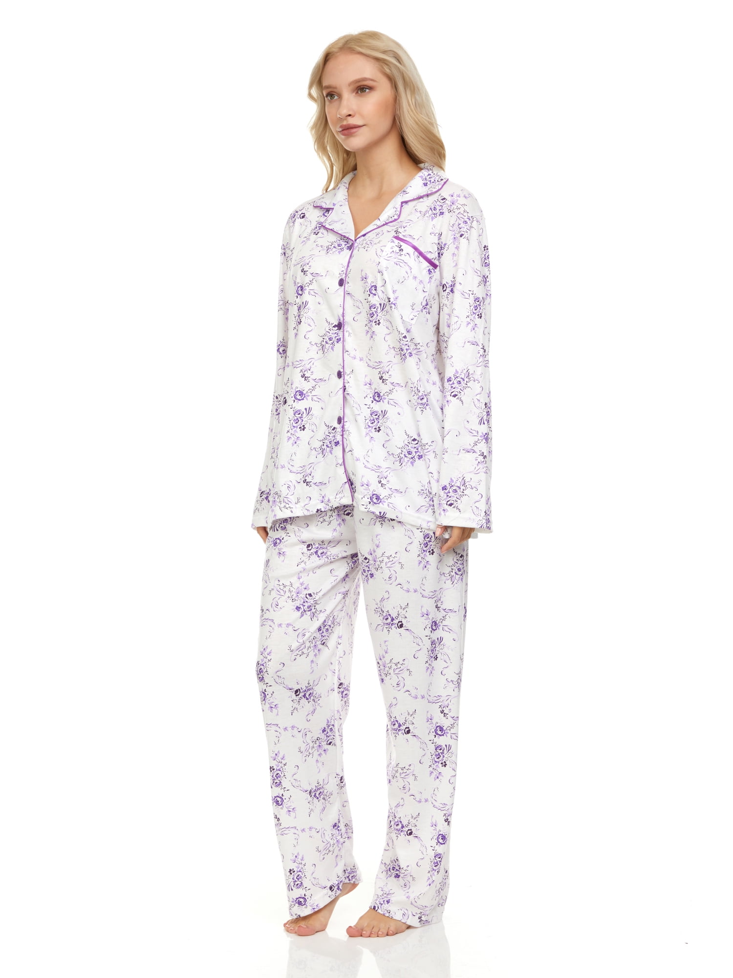 Lati Fashion Women Pajamas Set Pants and Top Long Sleeve, 2-Piece ...