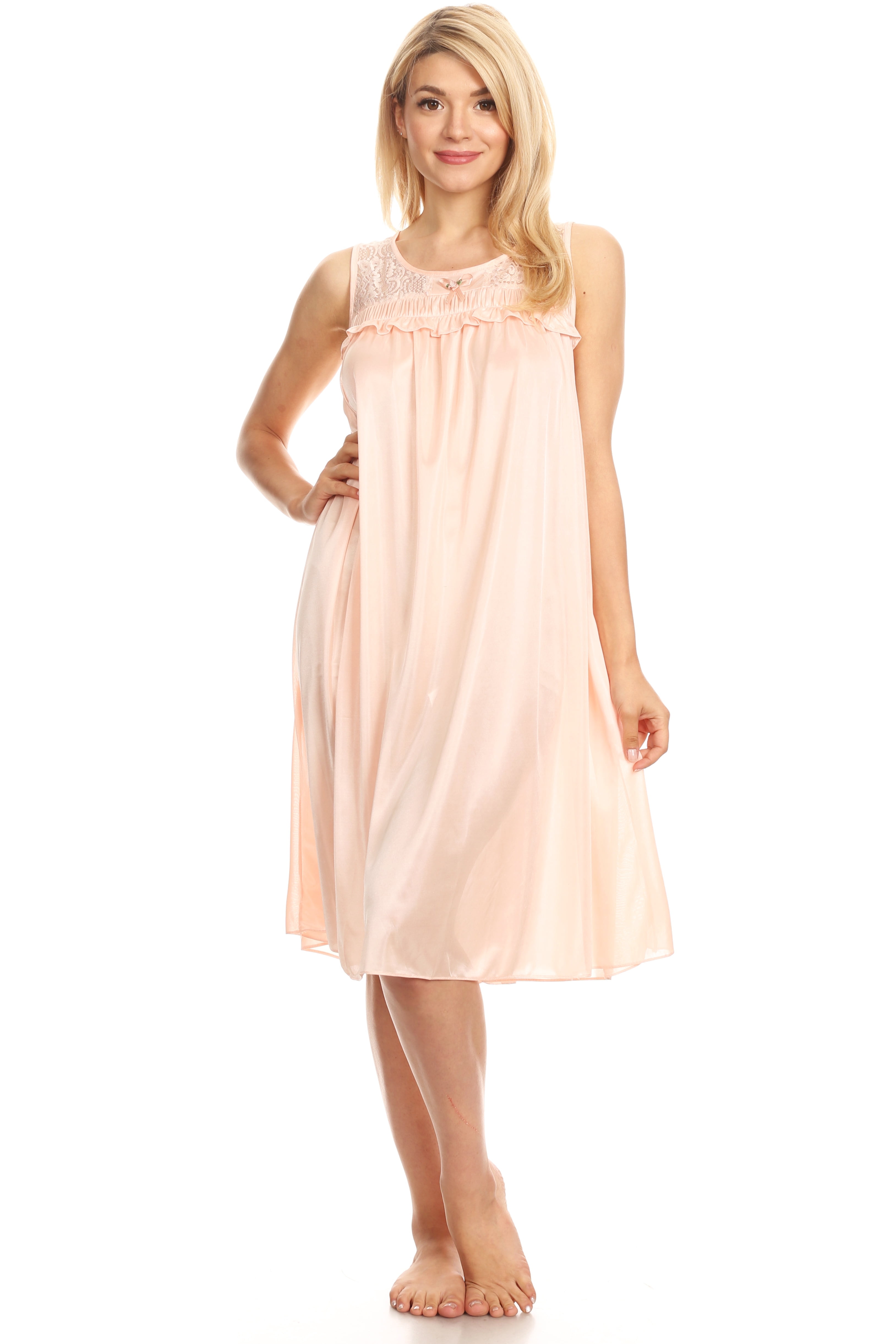 Lati Fashion Women's Polyester Nightgown Sleep Dress, Sizes Small to ...