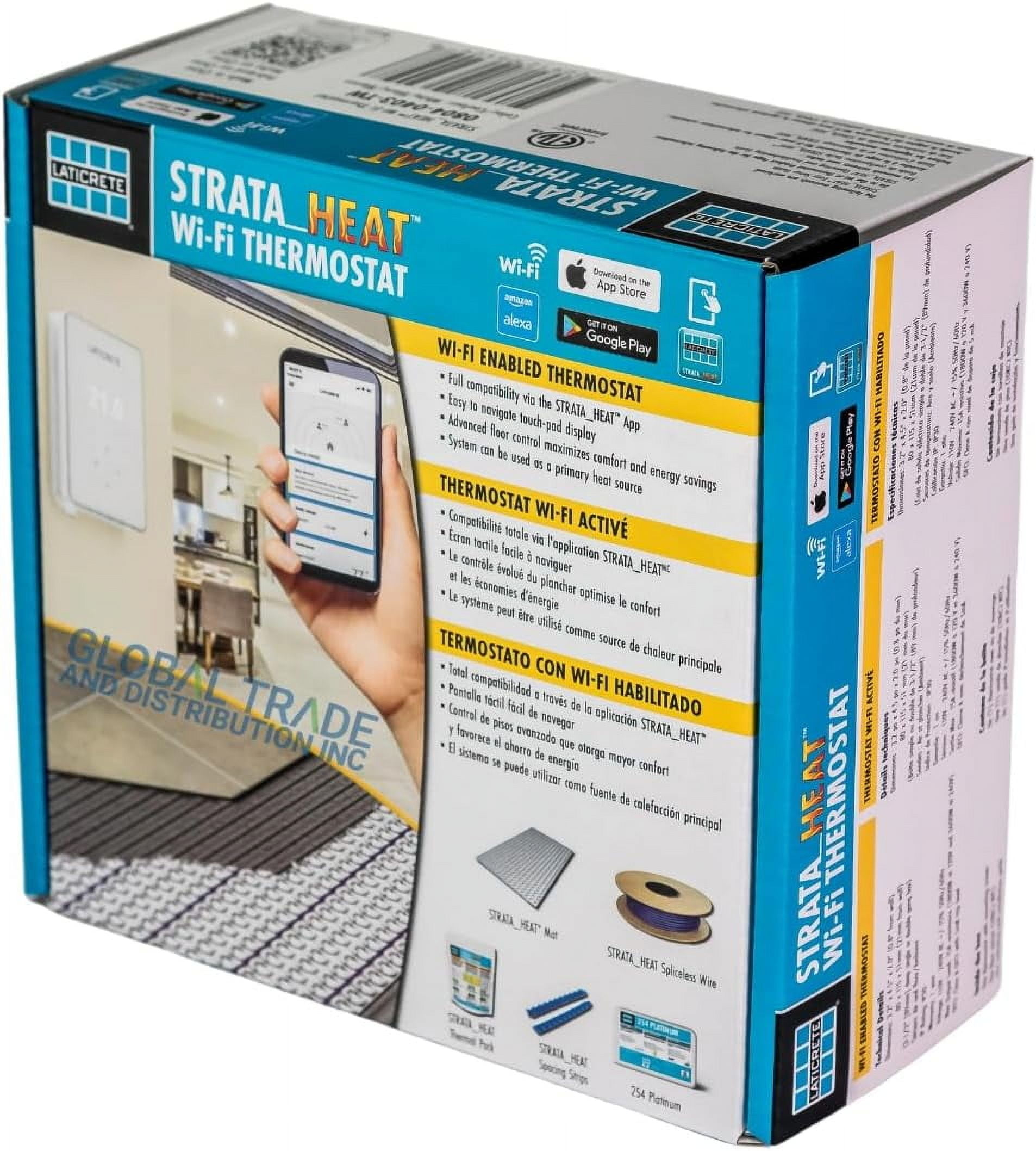 Laticrete 0804-0403-TW STRATA Heat WiFi Touchscreen Programmable Thermostat - Walmart.com
