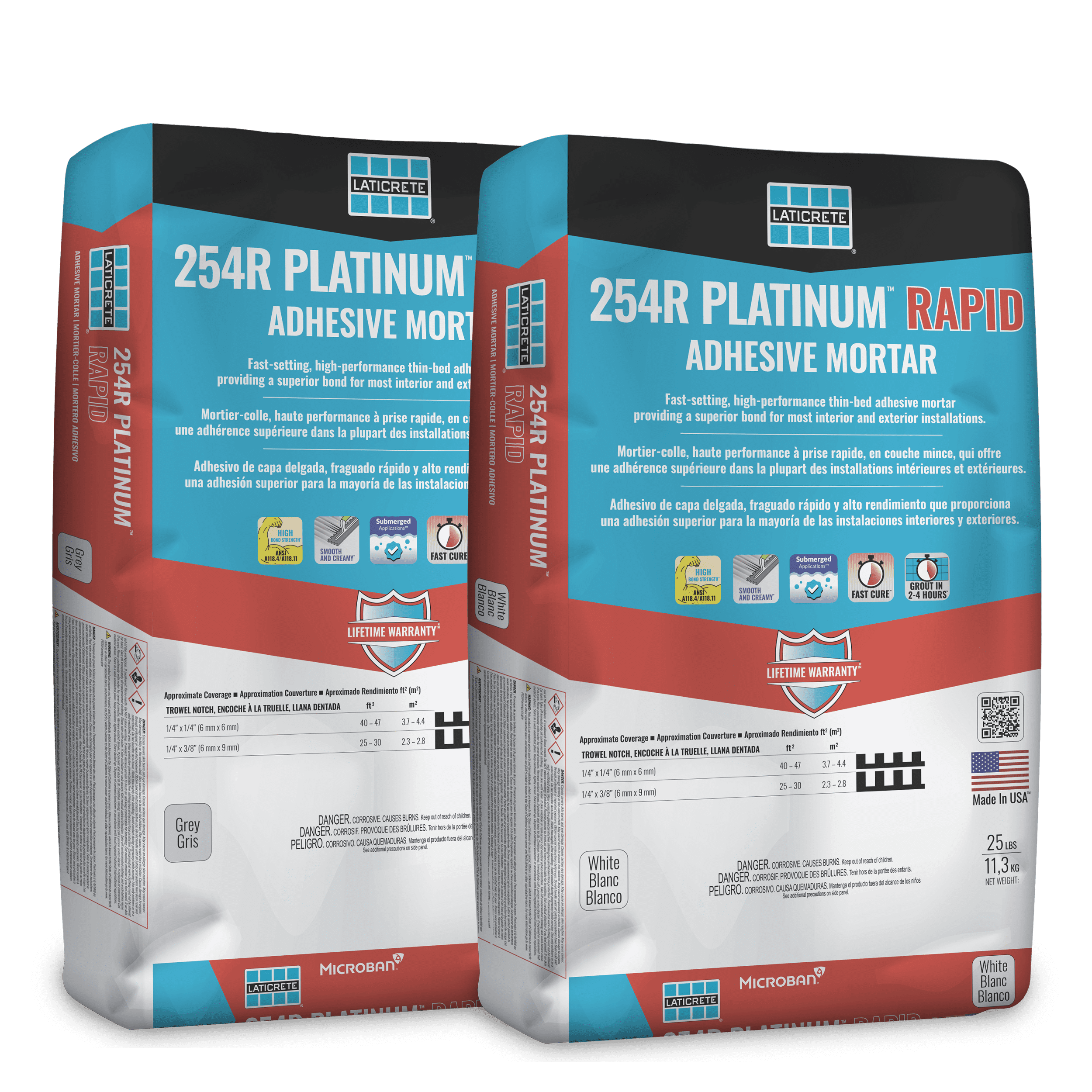 Laticrete 254R Platinum Rapid Thin-Set Mortar, Grey - 25LB - Walmart.com