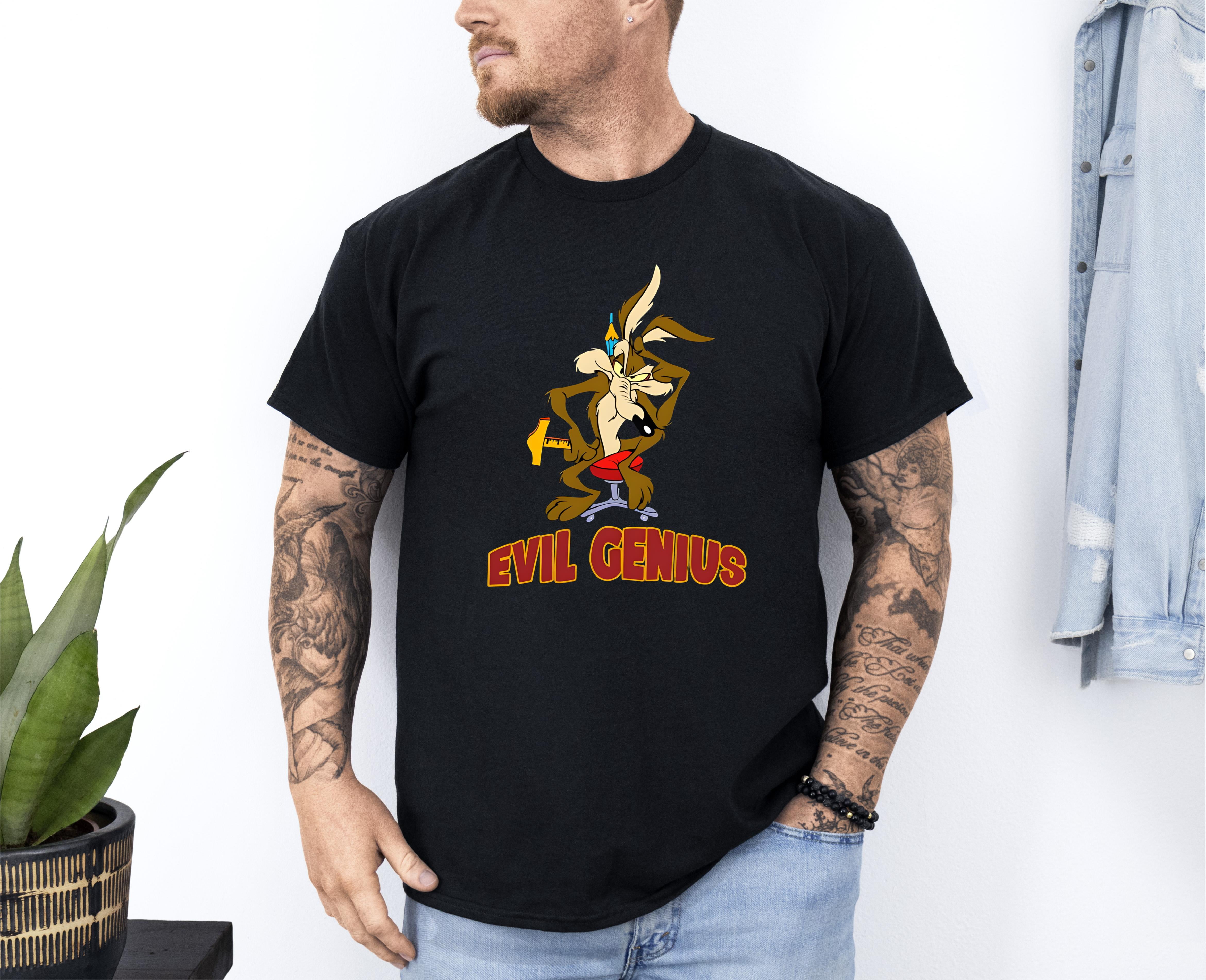 Latimore Evil Genius Coyote Tee Cartoon Comic Style Fun Shirt, Full All ...