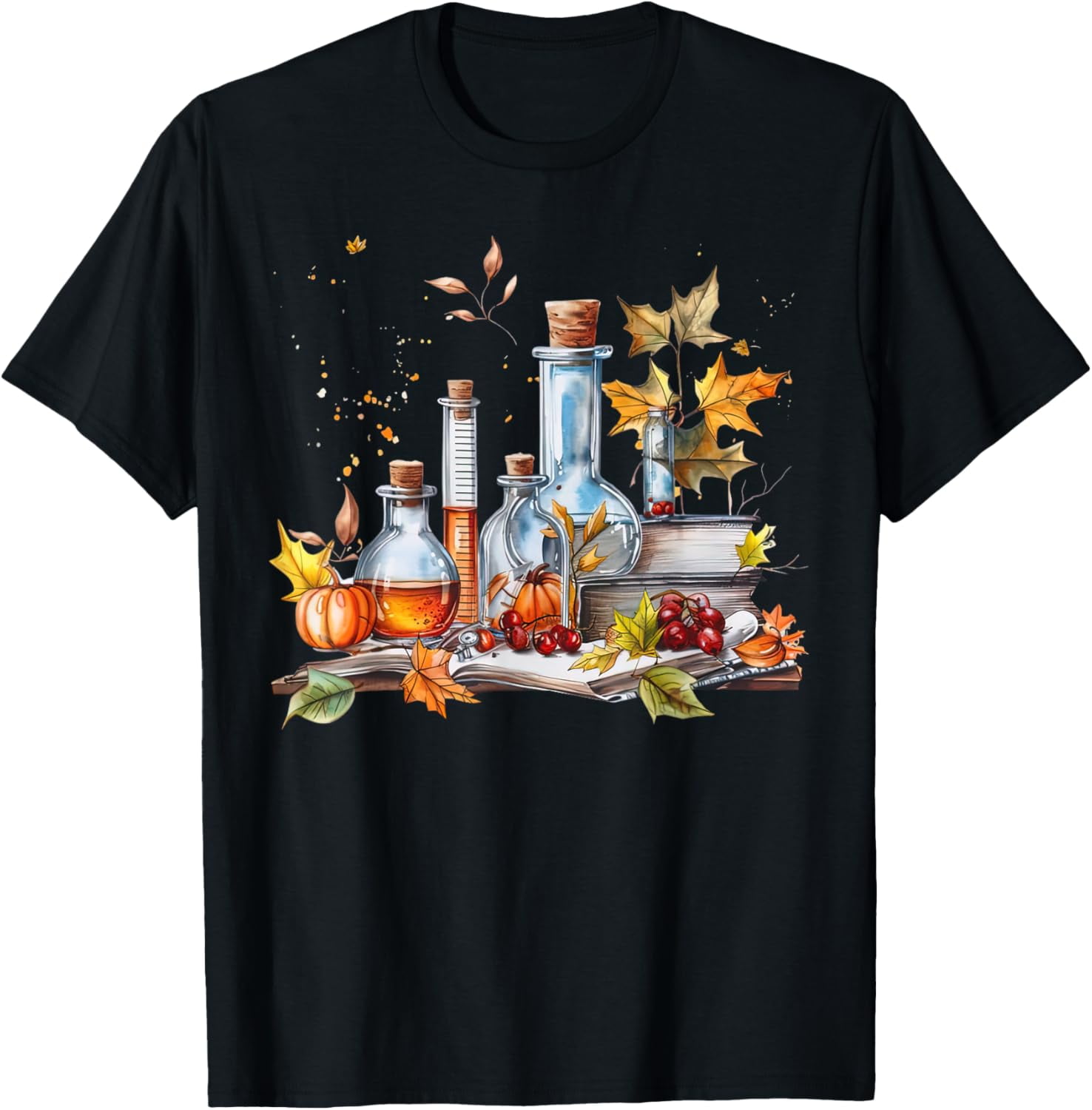 Latimore Laboratory Beakers Fall Leaves Chemist Medical Lab Autumn T ...